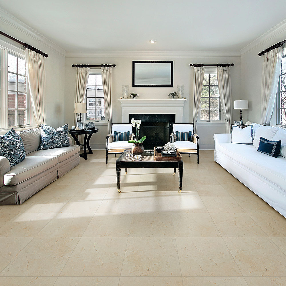 Marmor Klinker Cantera Beige Blank 45x45 cm | Hill Ceramic®