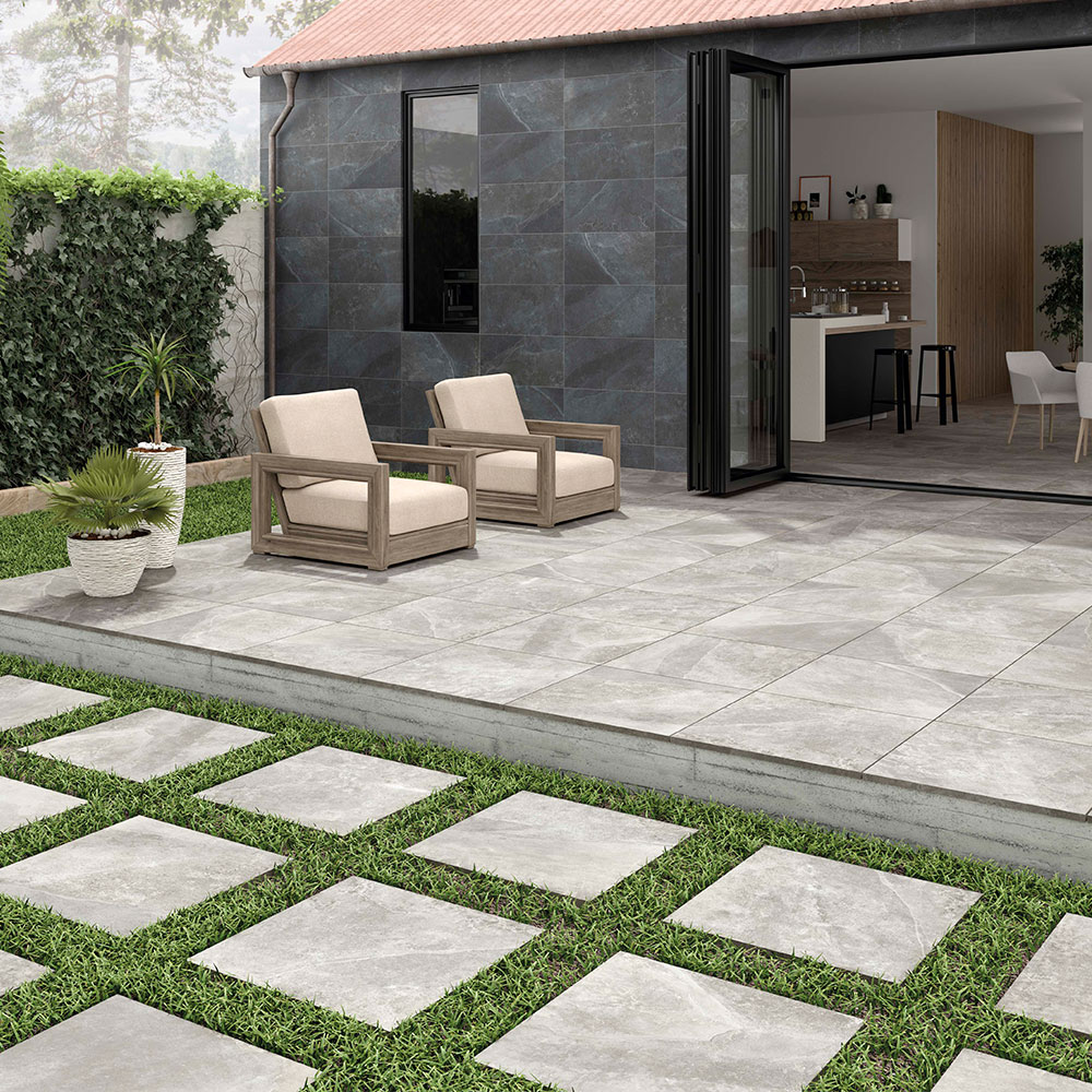 Utomhus Klinker Maverick Grå Matt 60x60 cm Tjocklek 20 mm