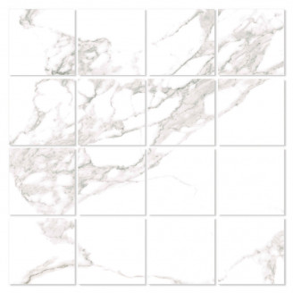 Marmor Mosaik Klinker Calacatta Lux Vit Matt 30x30 (7x7) cm