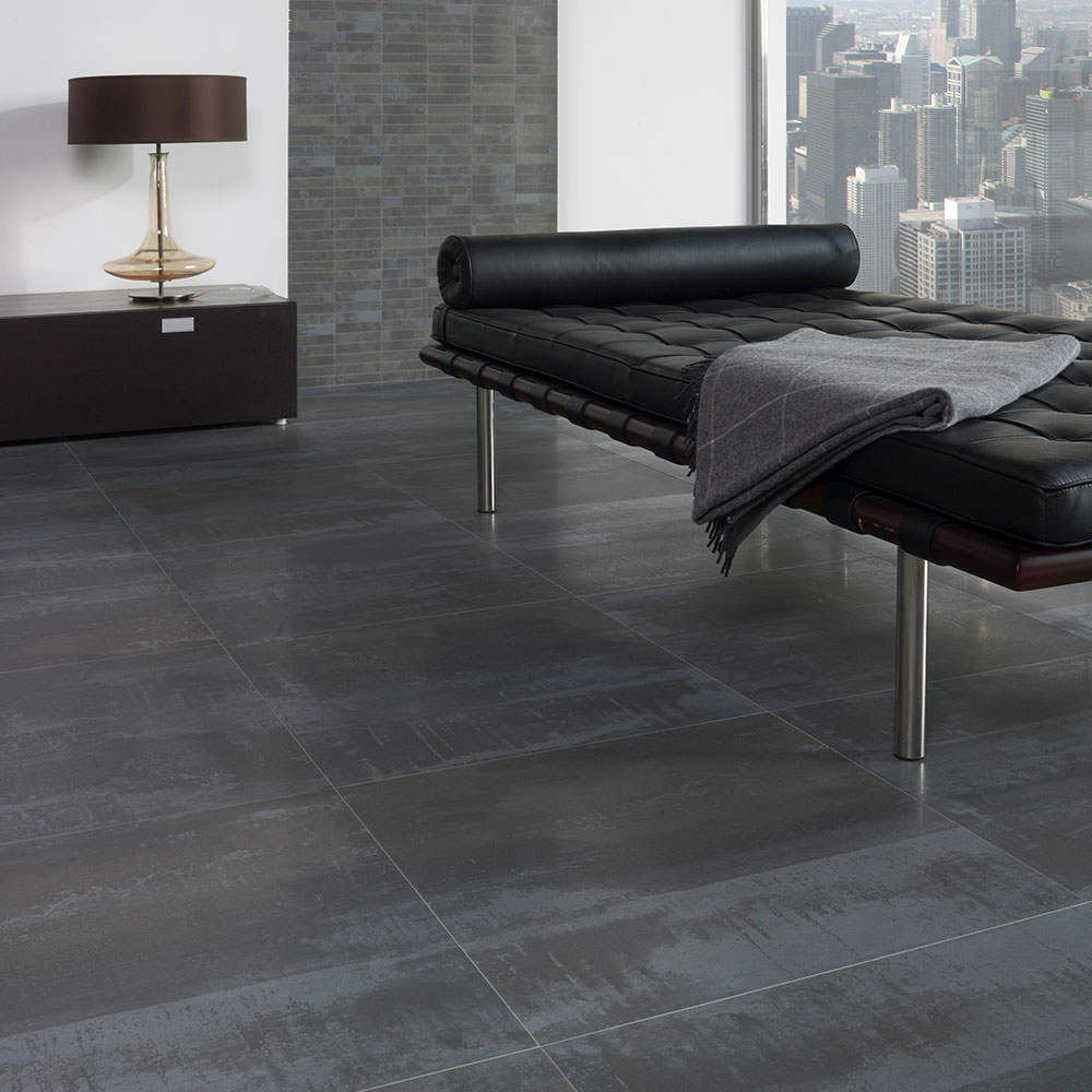 Klinker Corten Svart Matt Rund 60x60 cm | Hill Ceramic®