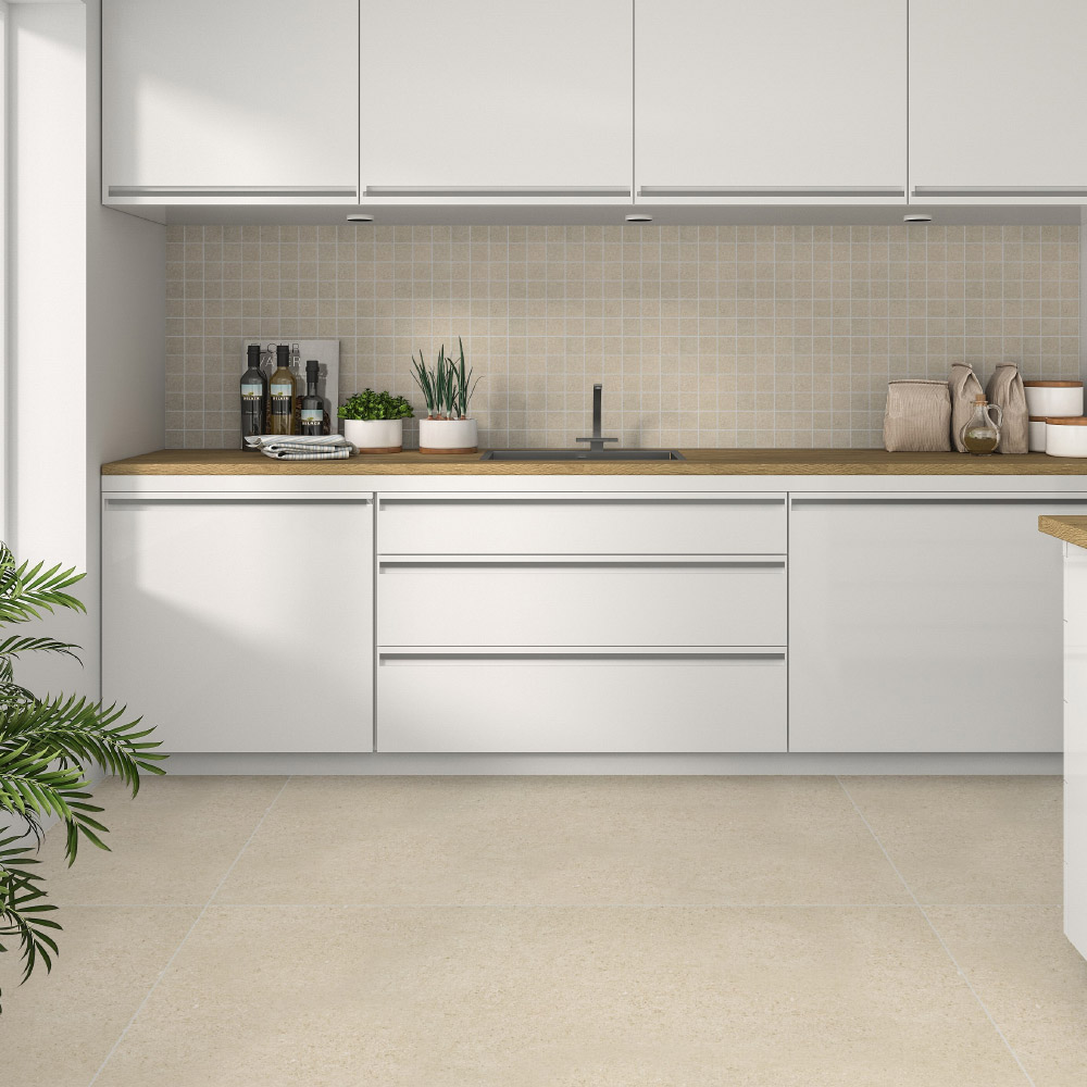 Klinker Techstone Beige Halkfri Matt 60x120 cm | Hill Ceramic®