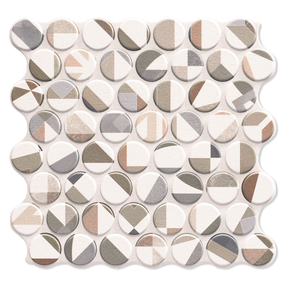 Klinker Circle Flerfärgad Matt 31x31 cm | Hill Ceramic®