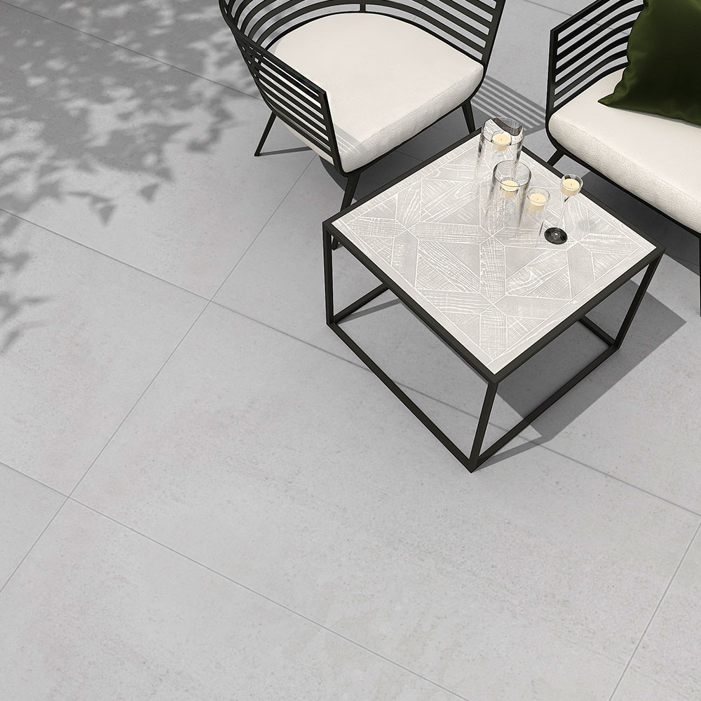 Utomhus Klinker BeConcrete Vit Matt 60x120 cm Tjocklek 20 mm