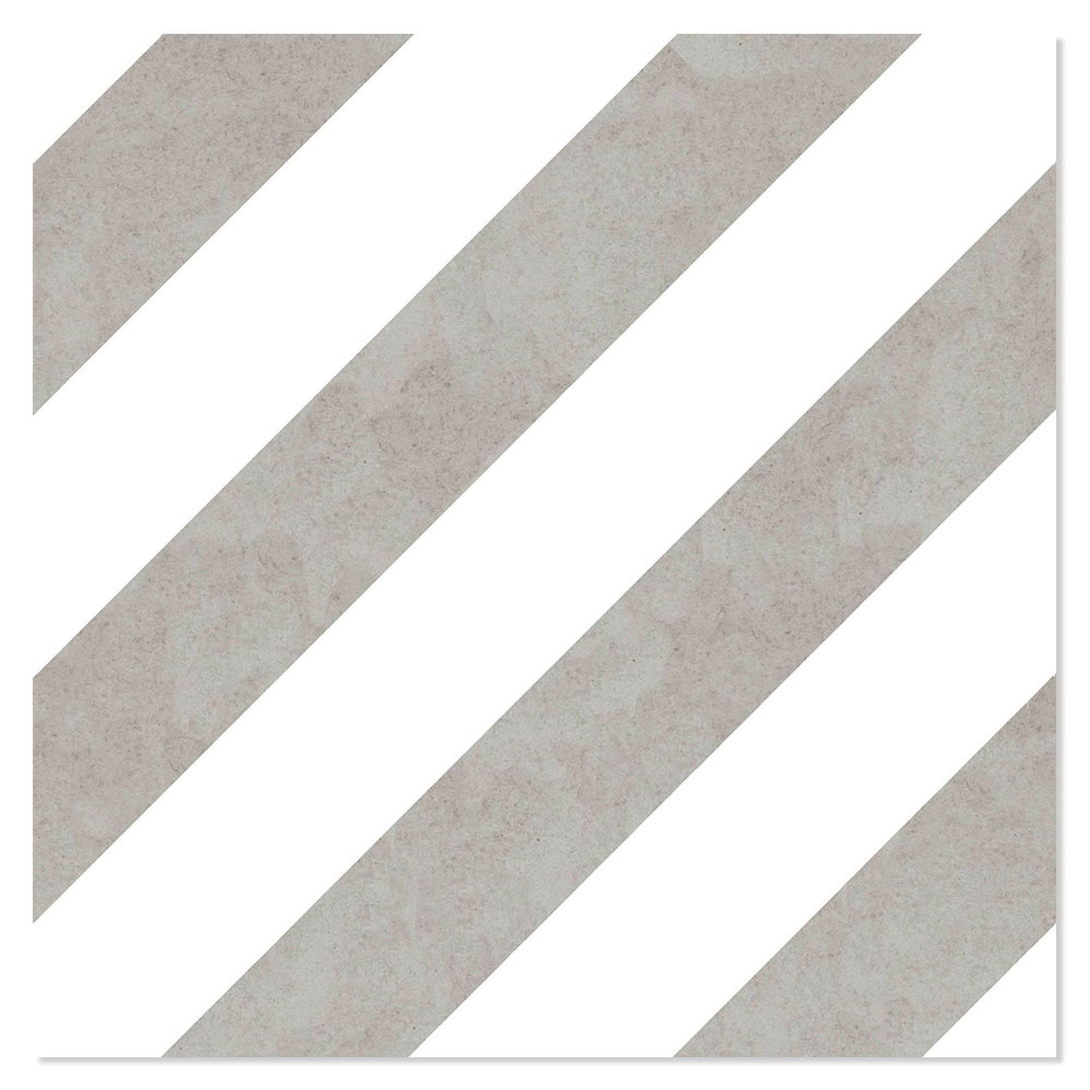Klinker District Vit-Grå Linje Matt 20x20 cm | Hill Ceramic®