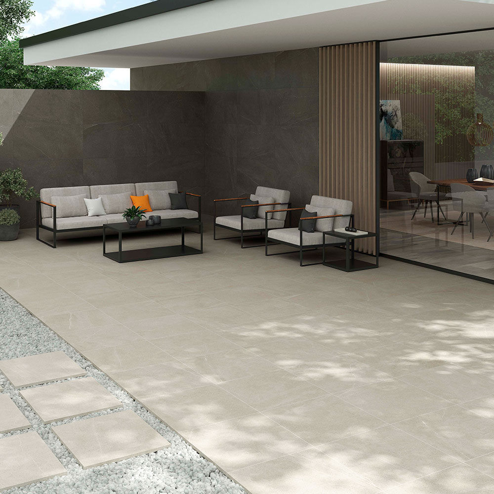 Utomhus Klinker Bellevue Beige Matt 60x60 cm Tjocklek 20 mm