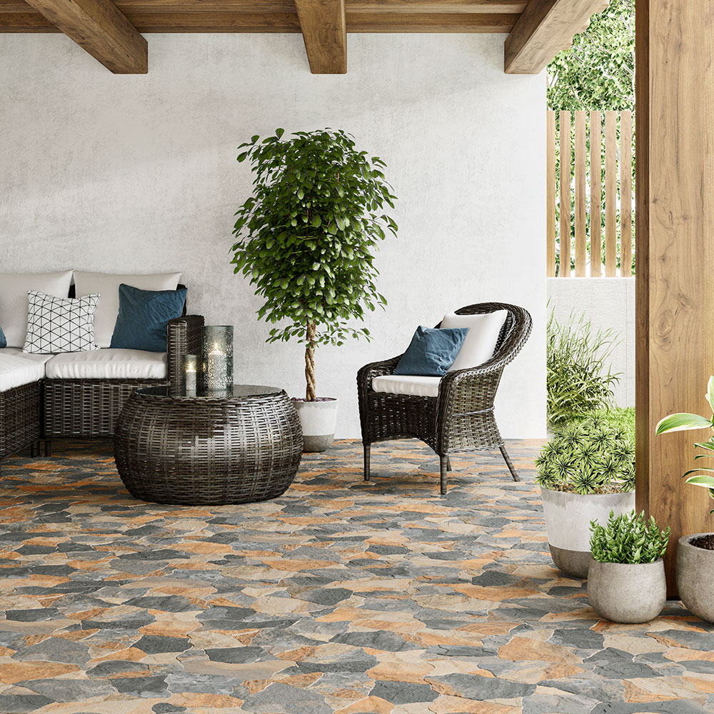 Klinker Esla Flagstone Brun Relief 44x66 cm | Hill Ceramic®