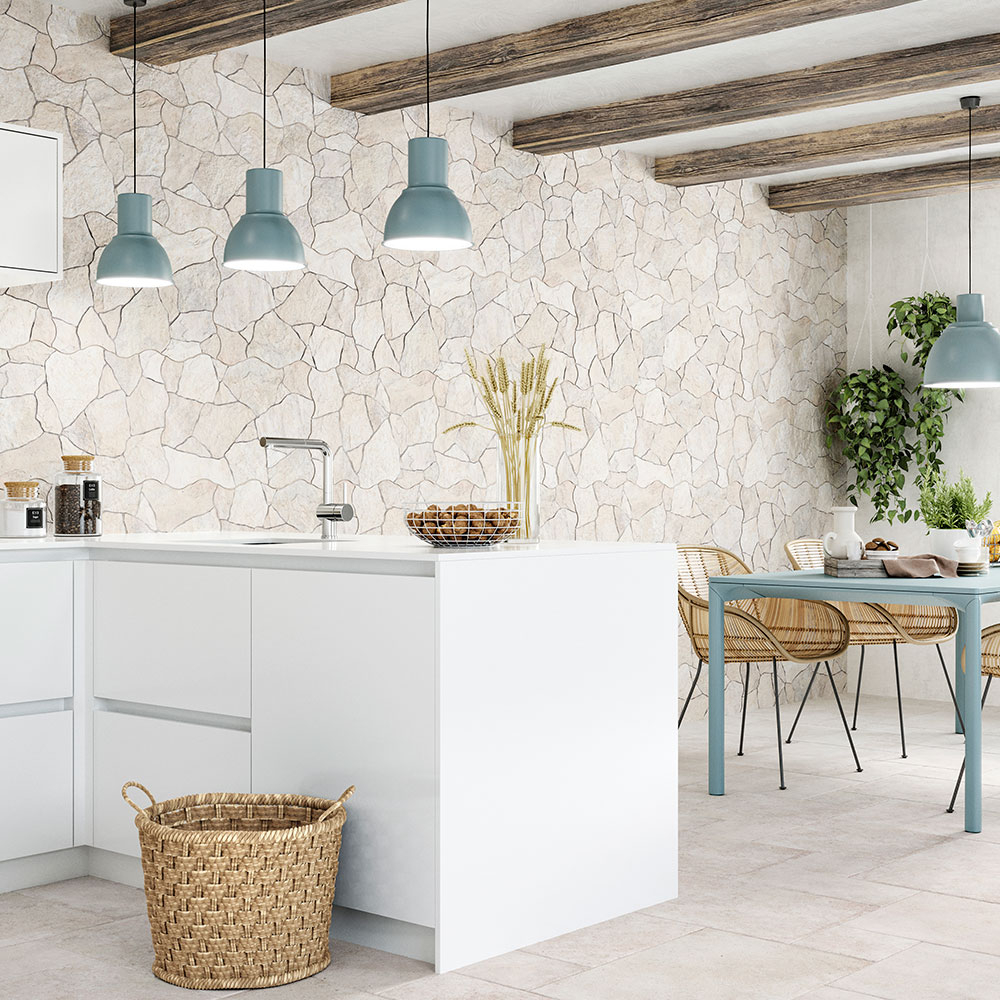 Klinker Esla Flagstone Vit Relief 44x66 cm | Hill Ceramic®