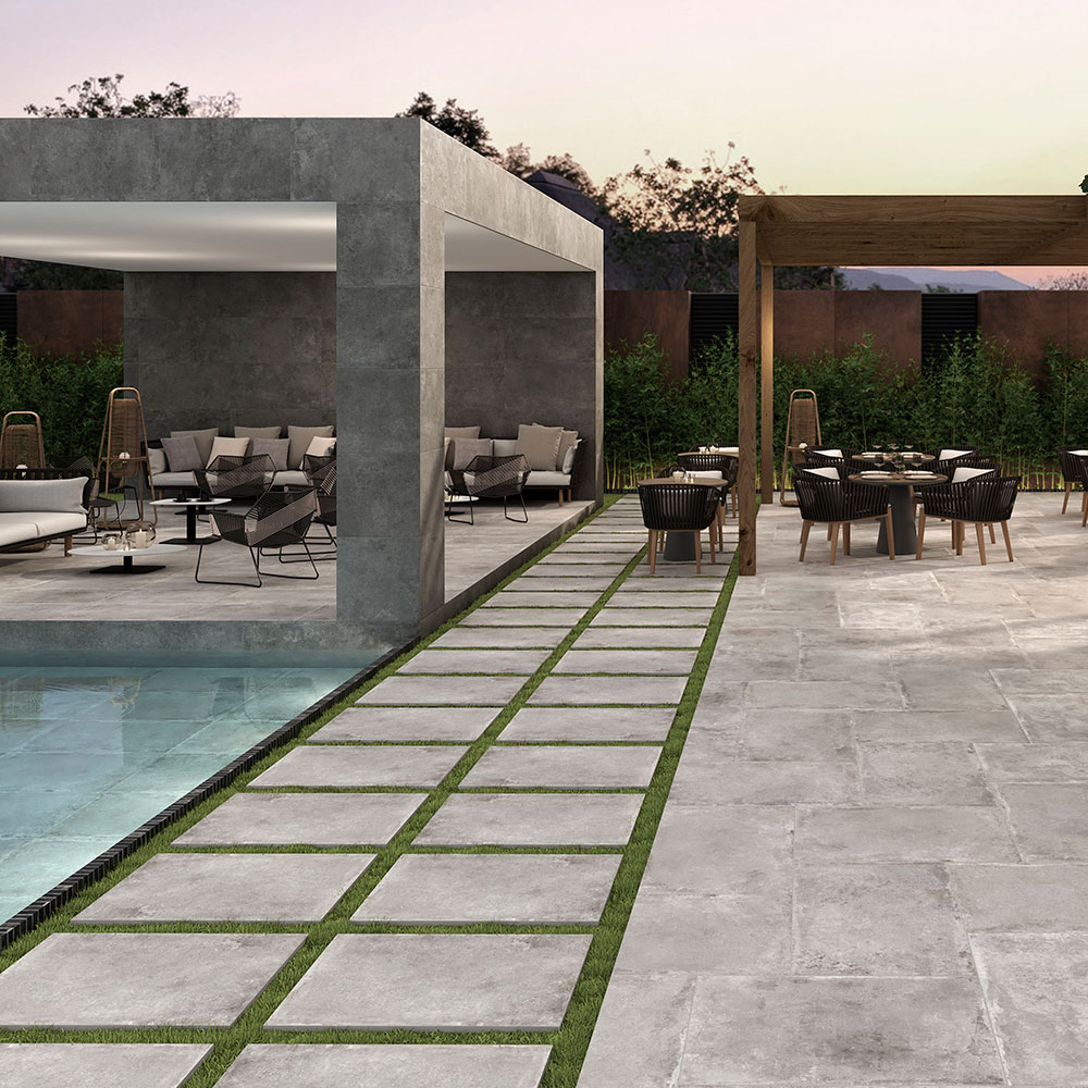 Utomhus Klinker Vancastle Grå Matt 60x60 cm Tjocklek 20 mm