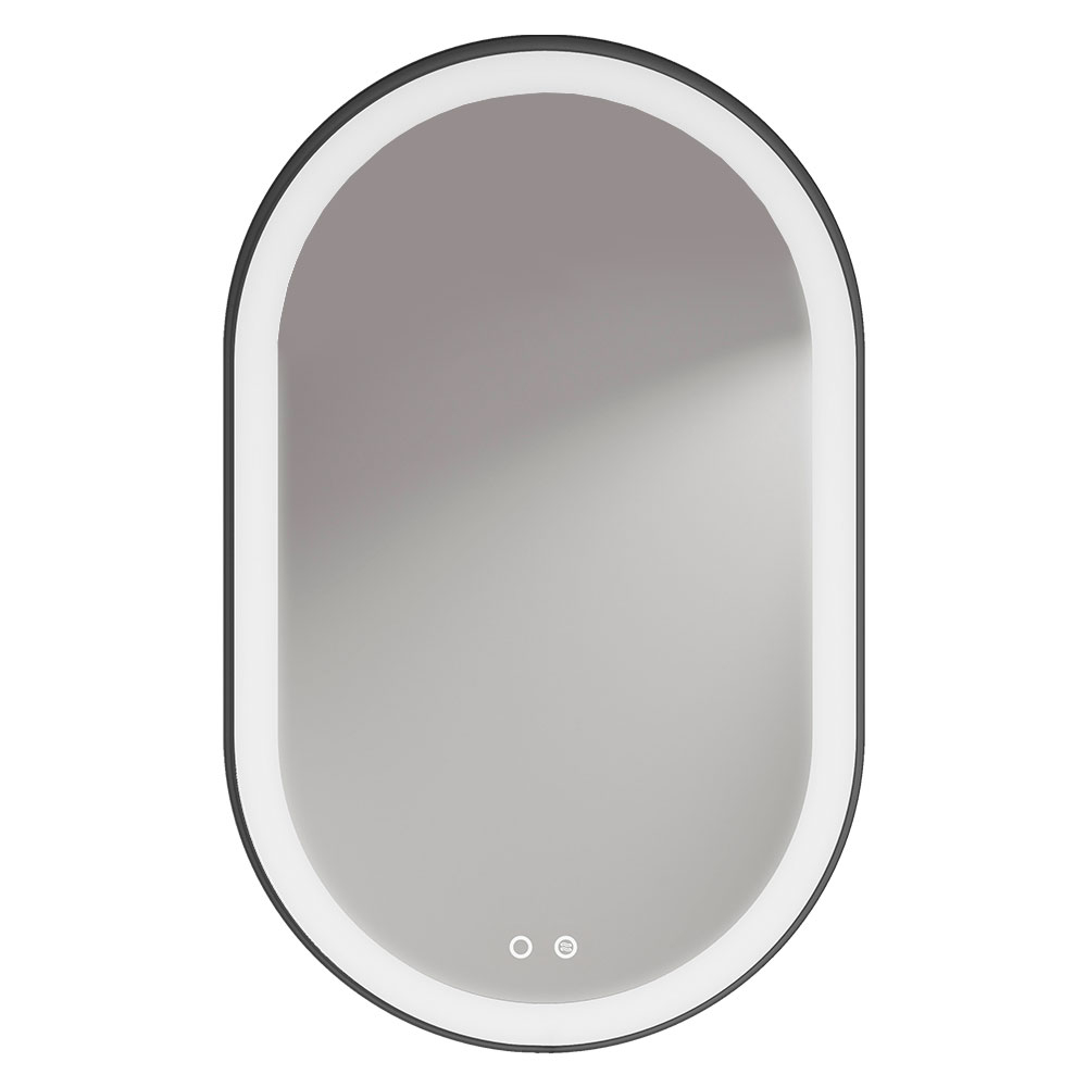 Spegel Luna med LED Belysning 50x80 Svart | Hill Ceramic®