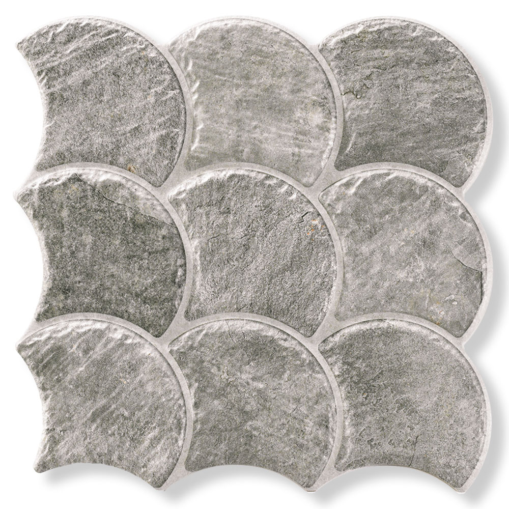 Kakel Scale Shell Mörkgrå 31x31 cm | Hill Ceramic®