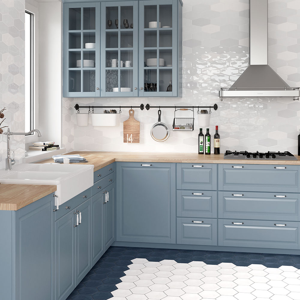 Hexagon Kakel Spectrum Vit Blank 10x20 cm | Hill Ceramic®