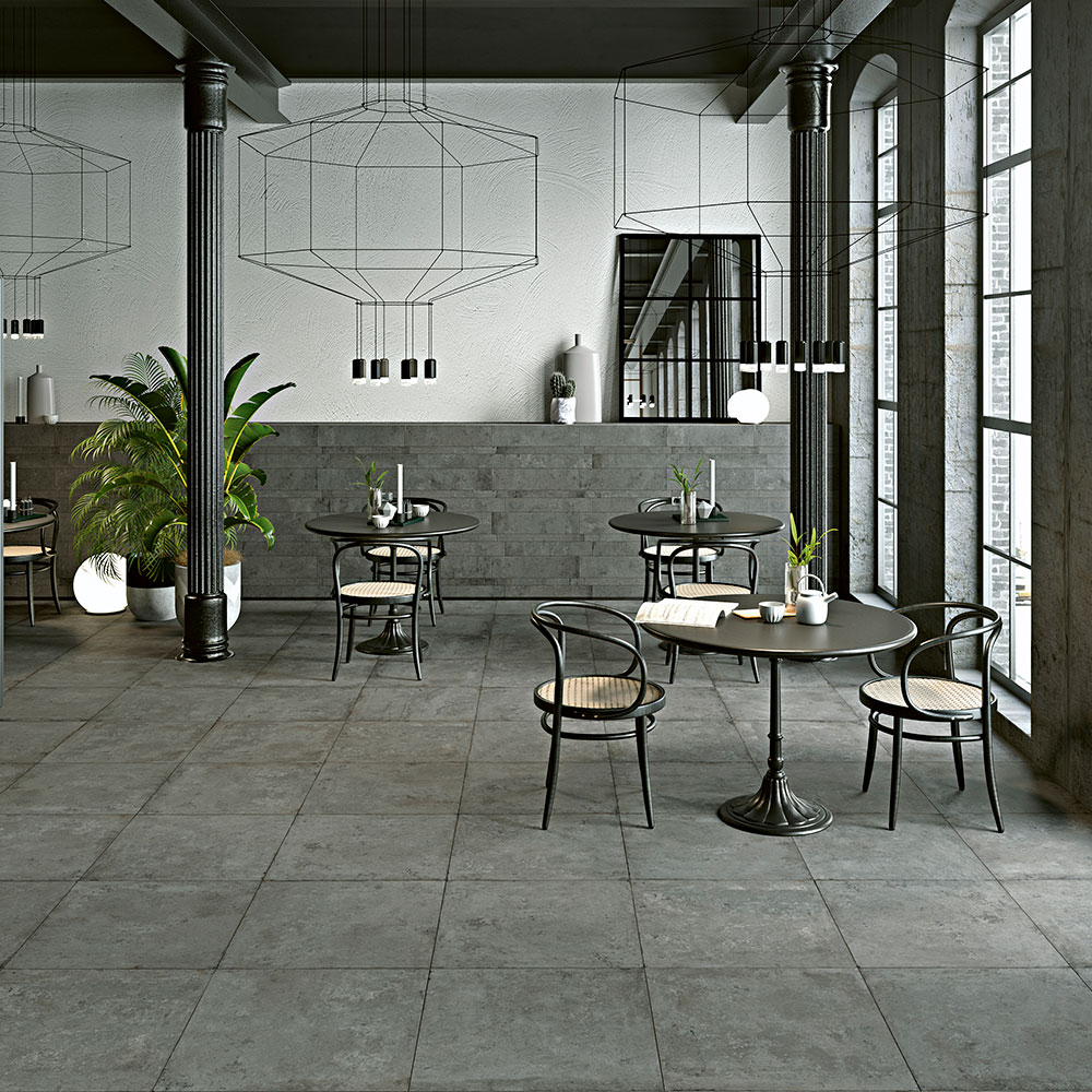 Unicomstarker Klinker Debris Soot Matt 60x60 cm | Hill Ceramic®