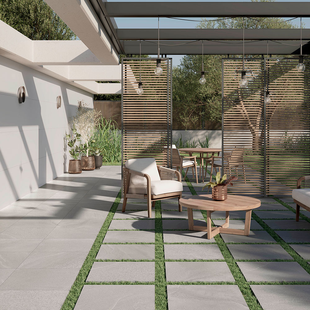 Utomhus Klinker Burlstone Grå Matt 60.5x60.5 cm Tjocklek 20 mm