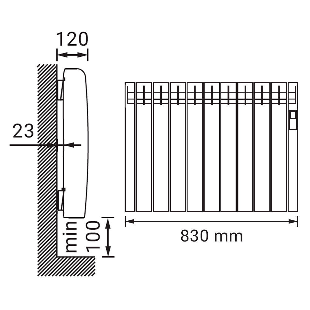 Rointe El Radiator 990 W Wi-Fi D Series Svart | Hill Ceramic®