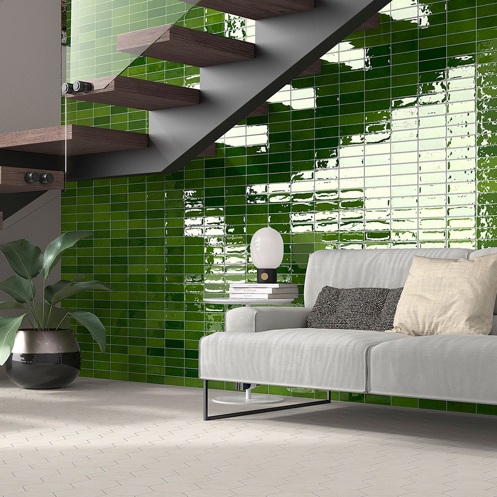 Klinker Pixel Olive Blank 5x15 cm | Hill Ceramic®