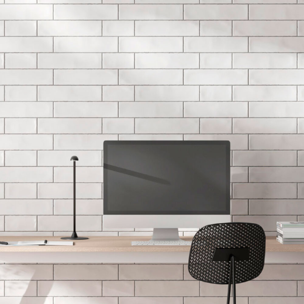 Kakel Zephyr Vit Blank 7.5x30 cm | Hill Ceramic®