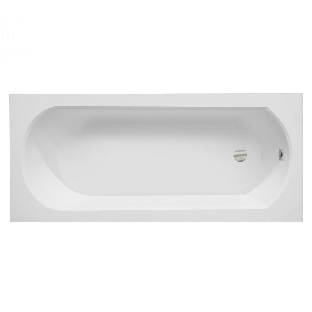 Badkar Melbourne Slim Vit Blank 160 cm (Utan Panel & Avlopp)