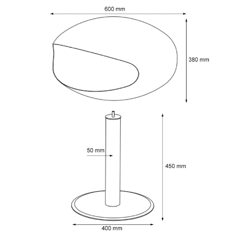 Cocoon Pedestal Bioetanol Kamin Krom Blank med Stålfod Krom Blank
