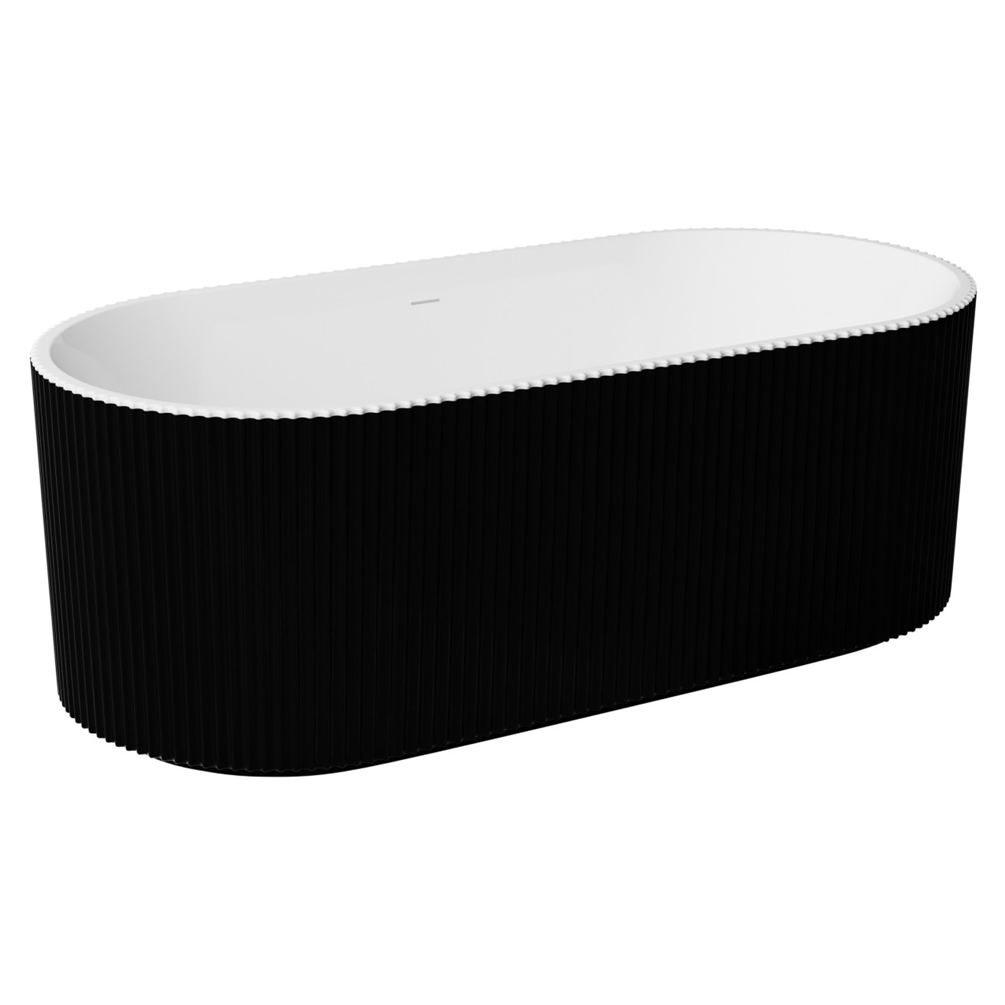 Badkar Lisse Svart Matt 150 cm Fristående med Svart Matt Pop-up ...