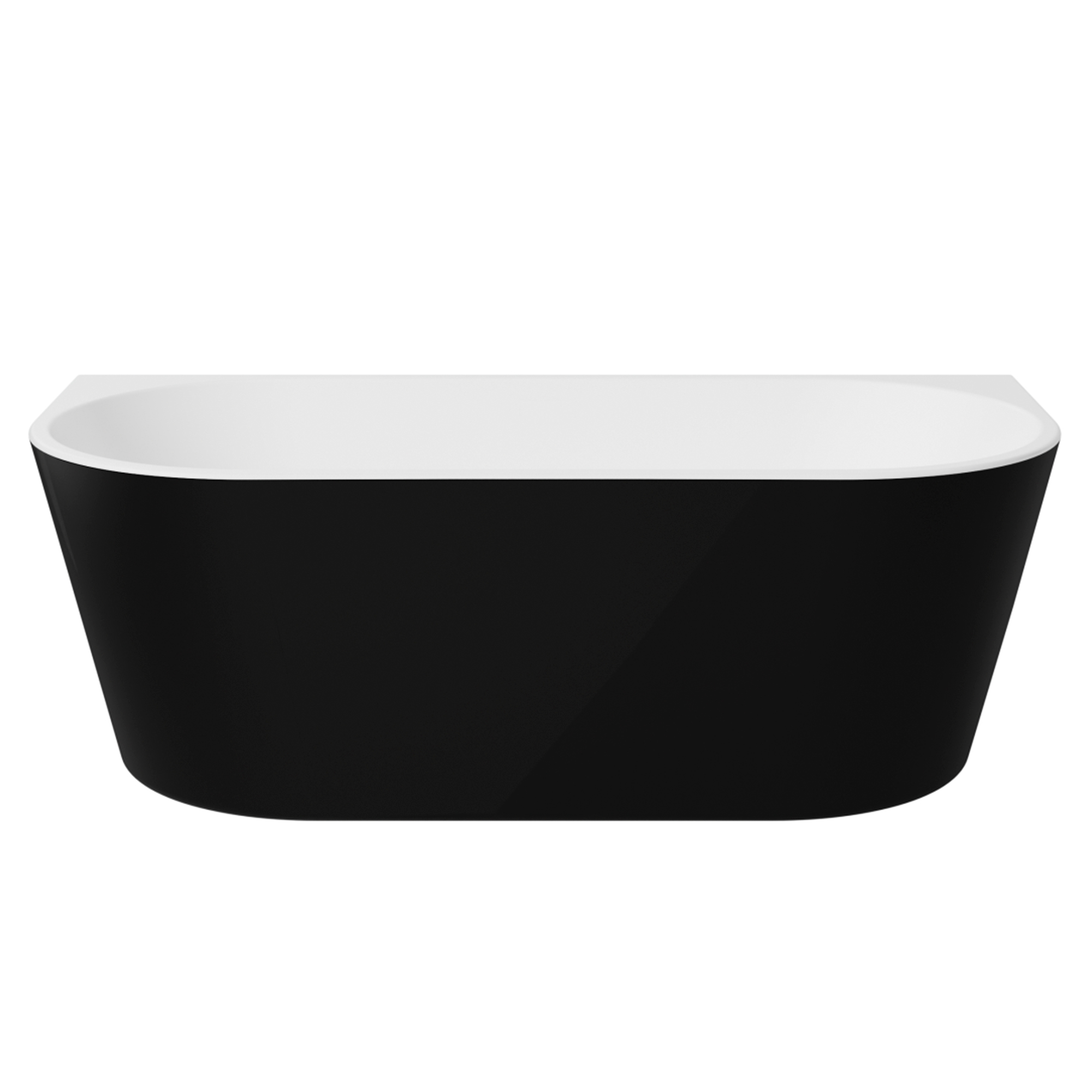 Badkar Fiore Svart Matt 150 cm med Svart Pop-up Bottenventil