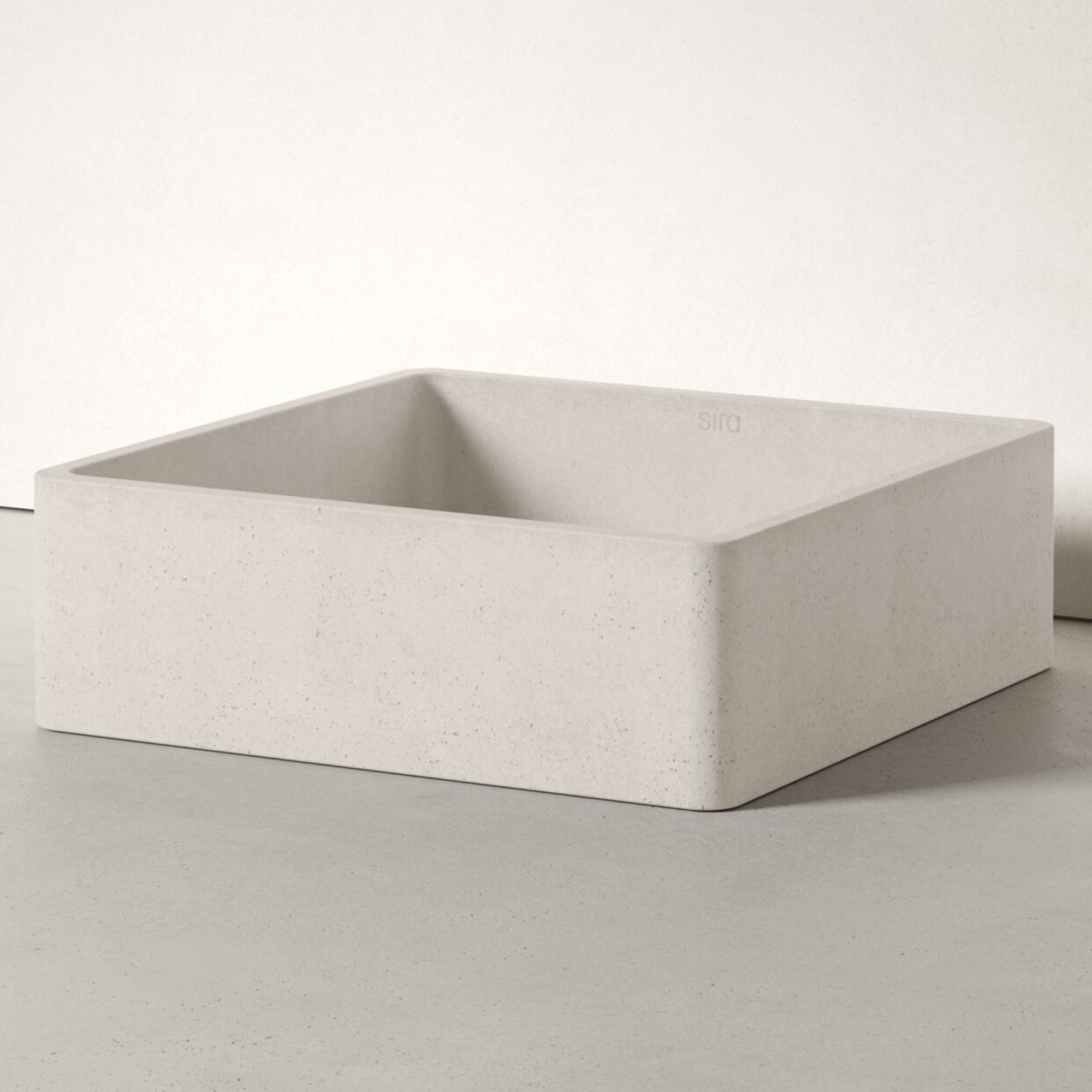 Sira Handgjorda Cement Tvättställ Volcano Vit Matt 40 cm