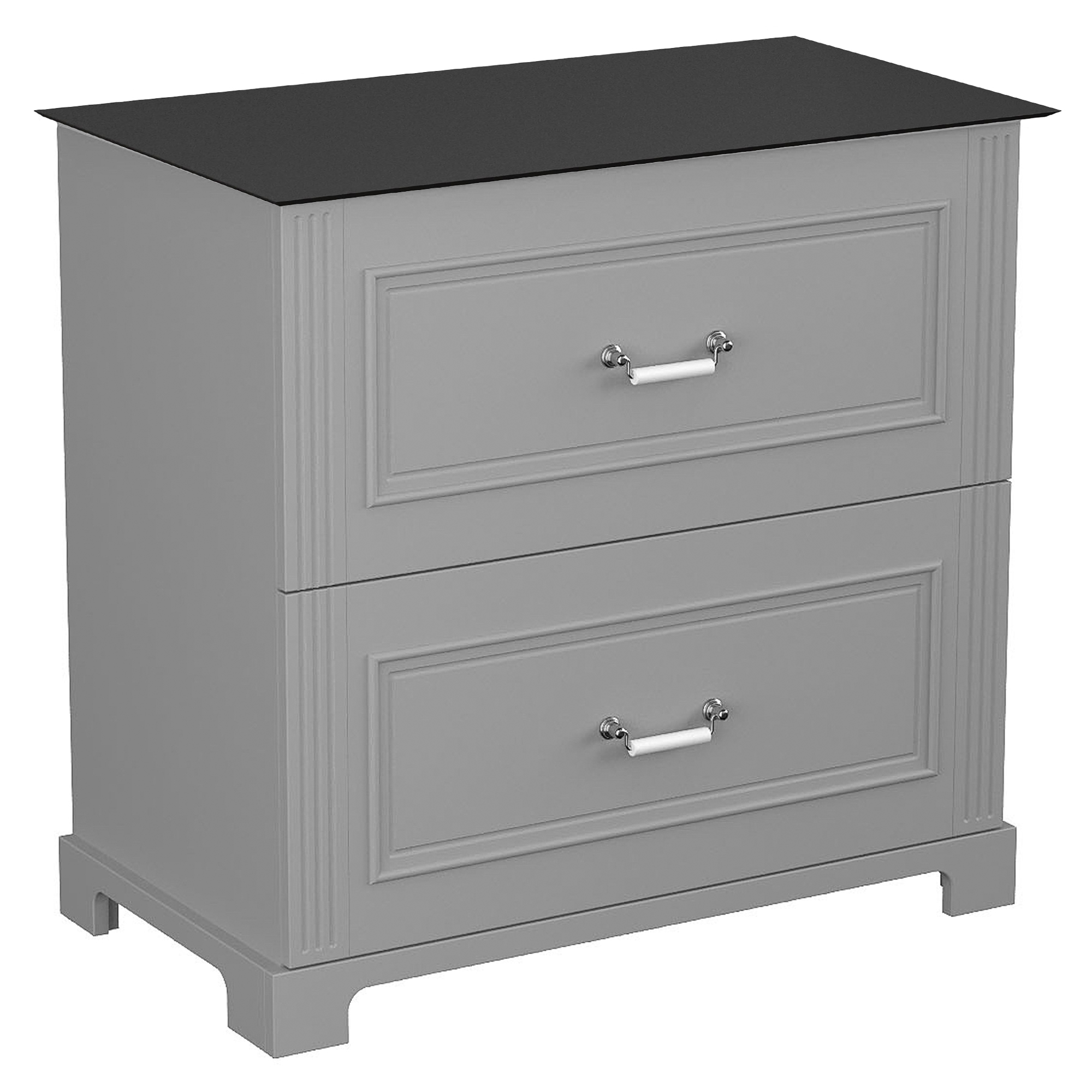 Tvättställsskåp Wellington Mörkgrå Matt 80 cm med Bänkskiva Svart Matt