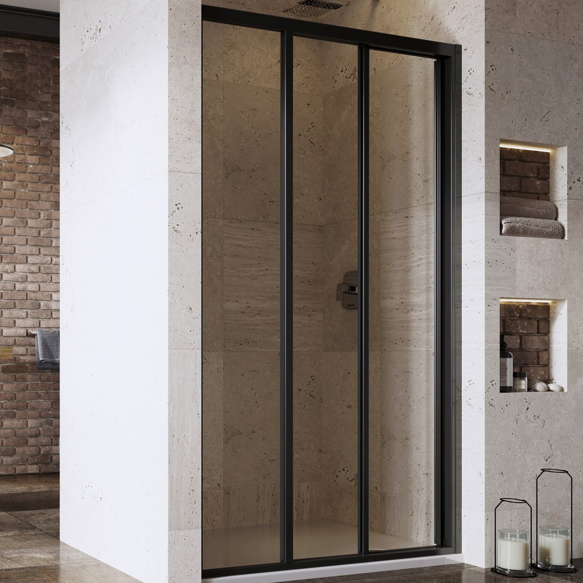 Ravak Duschdörr Supernova 130 cm Svart Matt | Hill Ceramic®