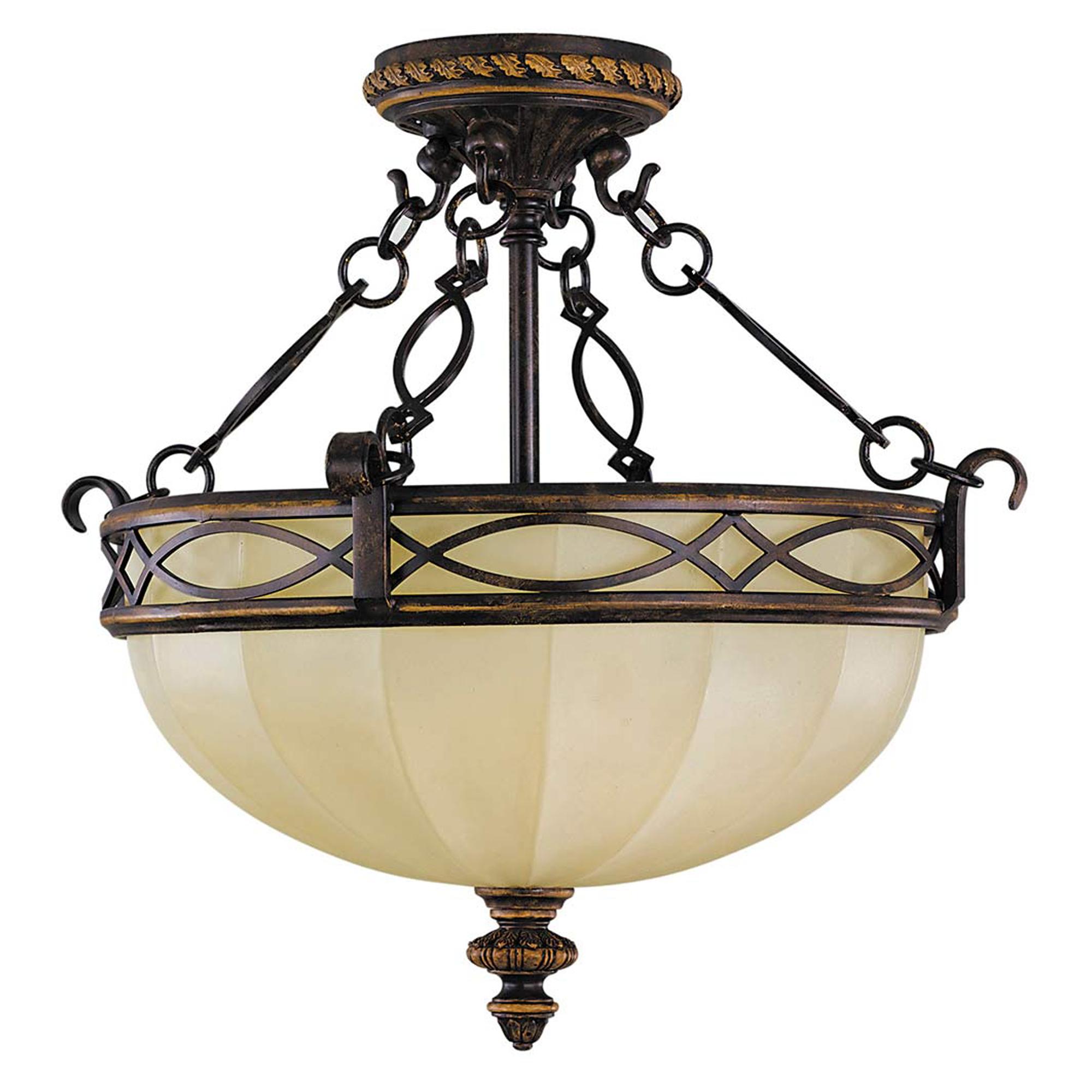 Feiss Taklampa Drawing Room Valnöt, Elfenben Ø40 cm | Hill Ceramic®