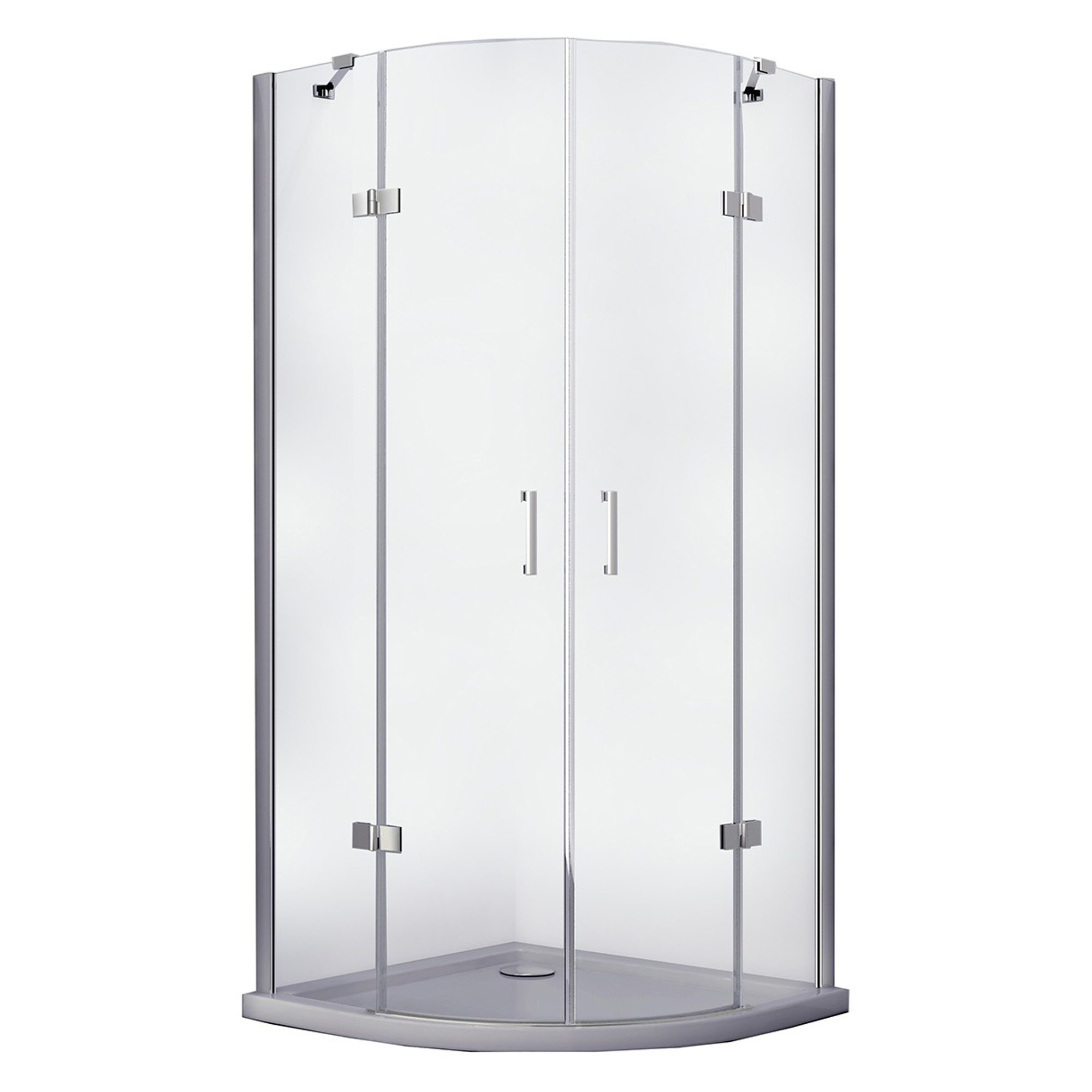 Duschhörn med Duschkar Ondra 8 mm 90x90 cm Rund Krom Blank