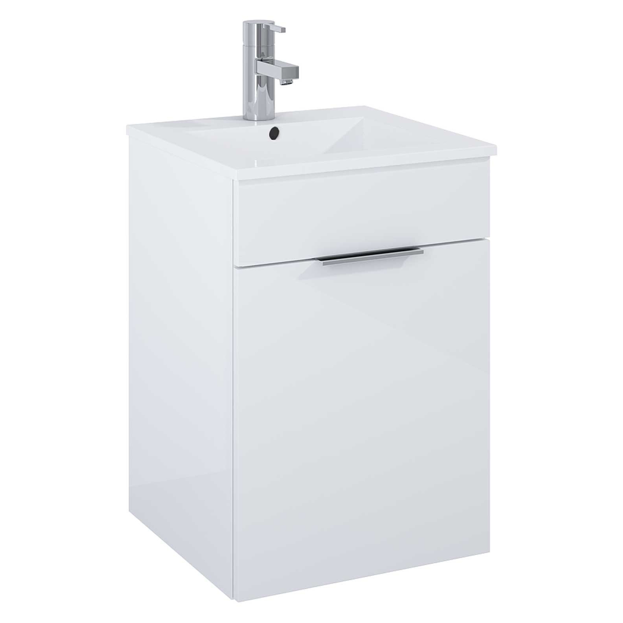 Tvättställsskåp Quadra Vit Blank 40 cm med Handfat Vit Blank