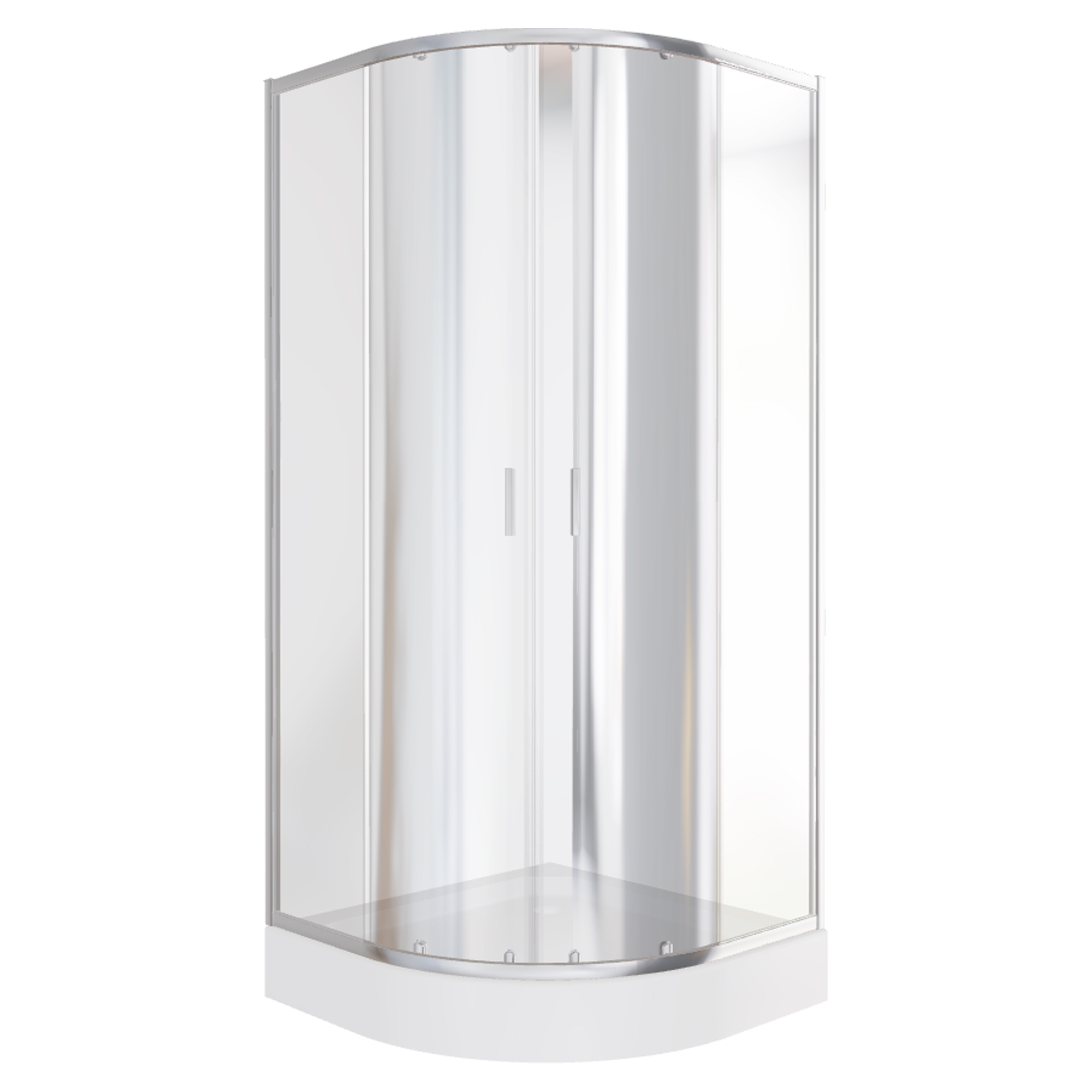 Krom Duschhörn med Vit Duschkar Nitida 90x90 cm | Hill Ceramic®