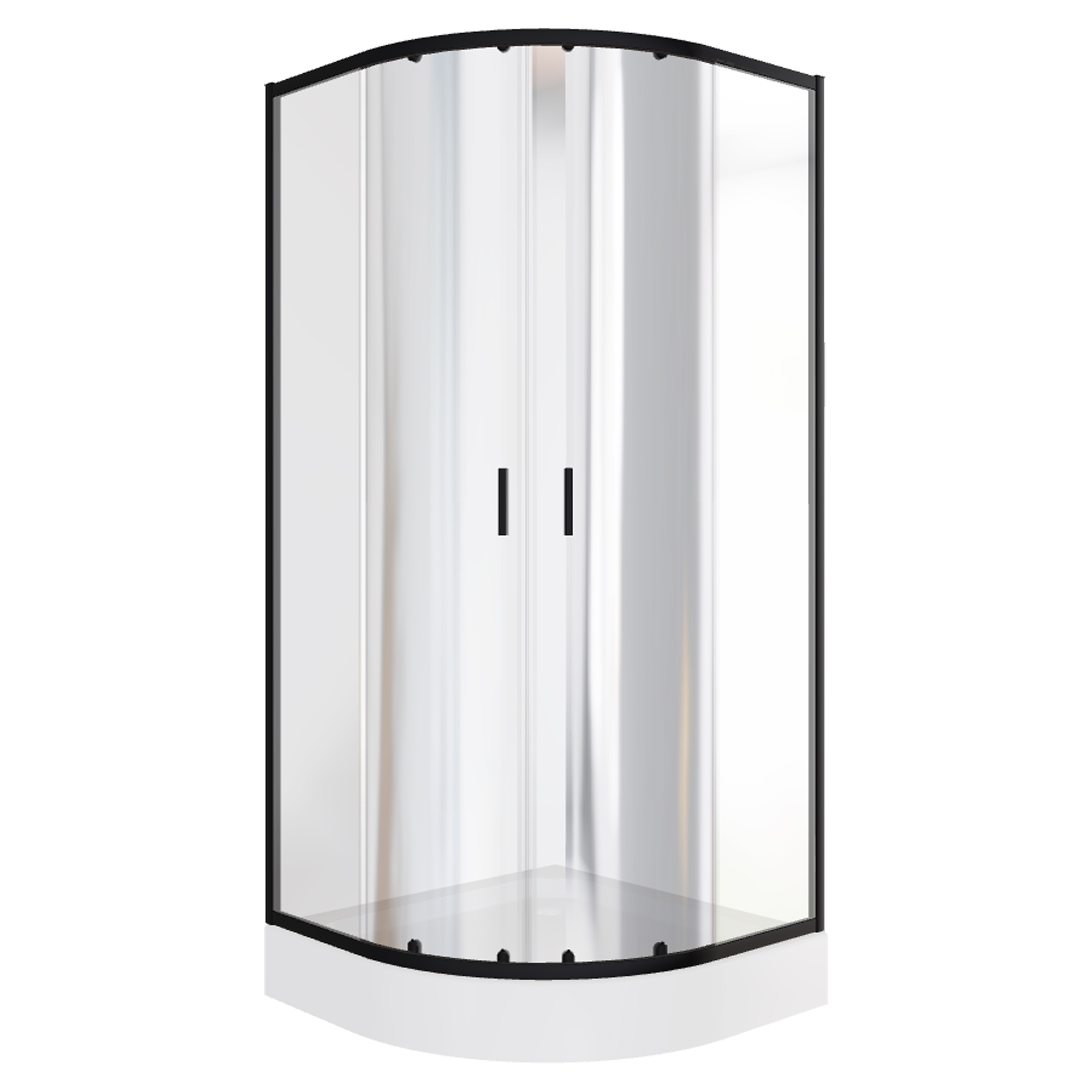 Svart Duschhörn med Vit Duschkar Nitida 80x80 cm | Hill Ceramic®