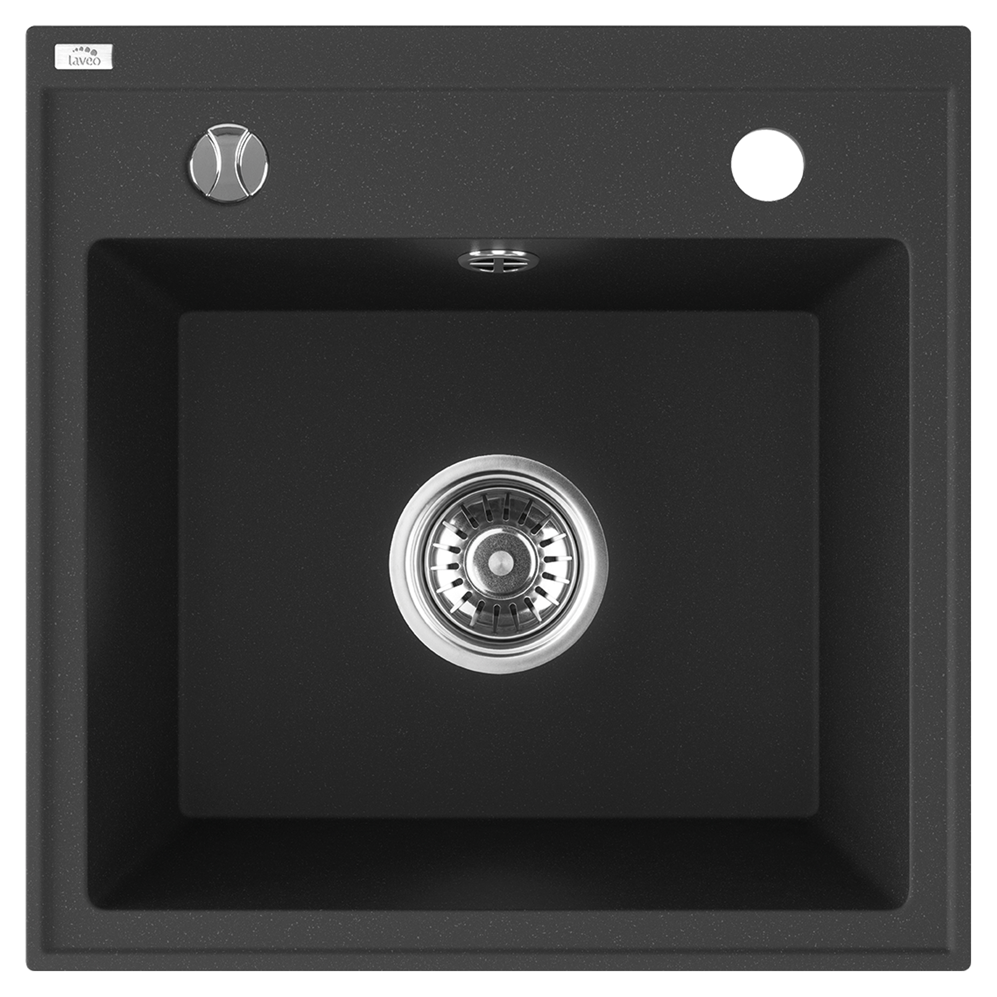 Granit Diskho Ladera Svart Matt 44x44 cm med Vattenlås