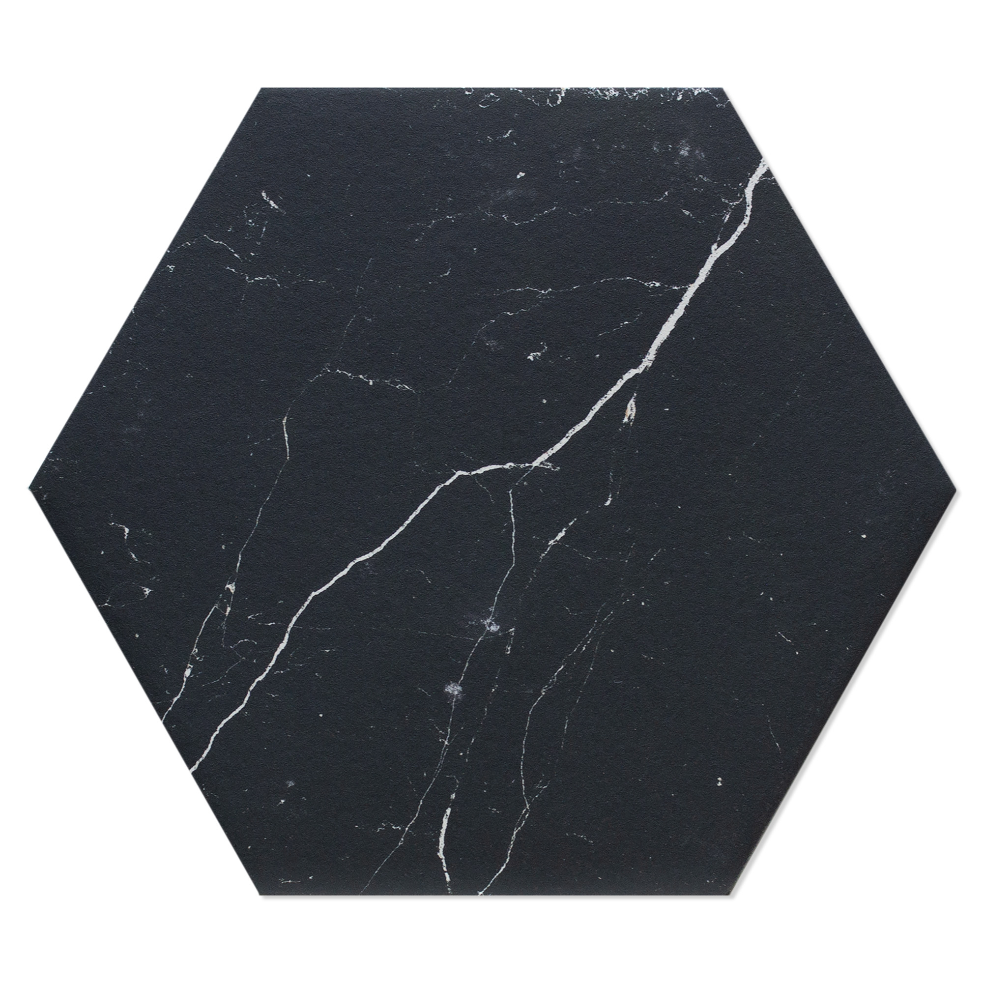 Marmor Hexagon Klinker Palazzo Svart Matt 23x26 cm | Hill Ceramic®