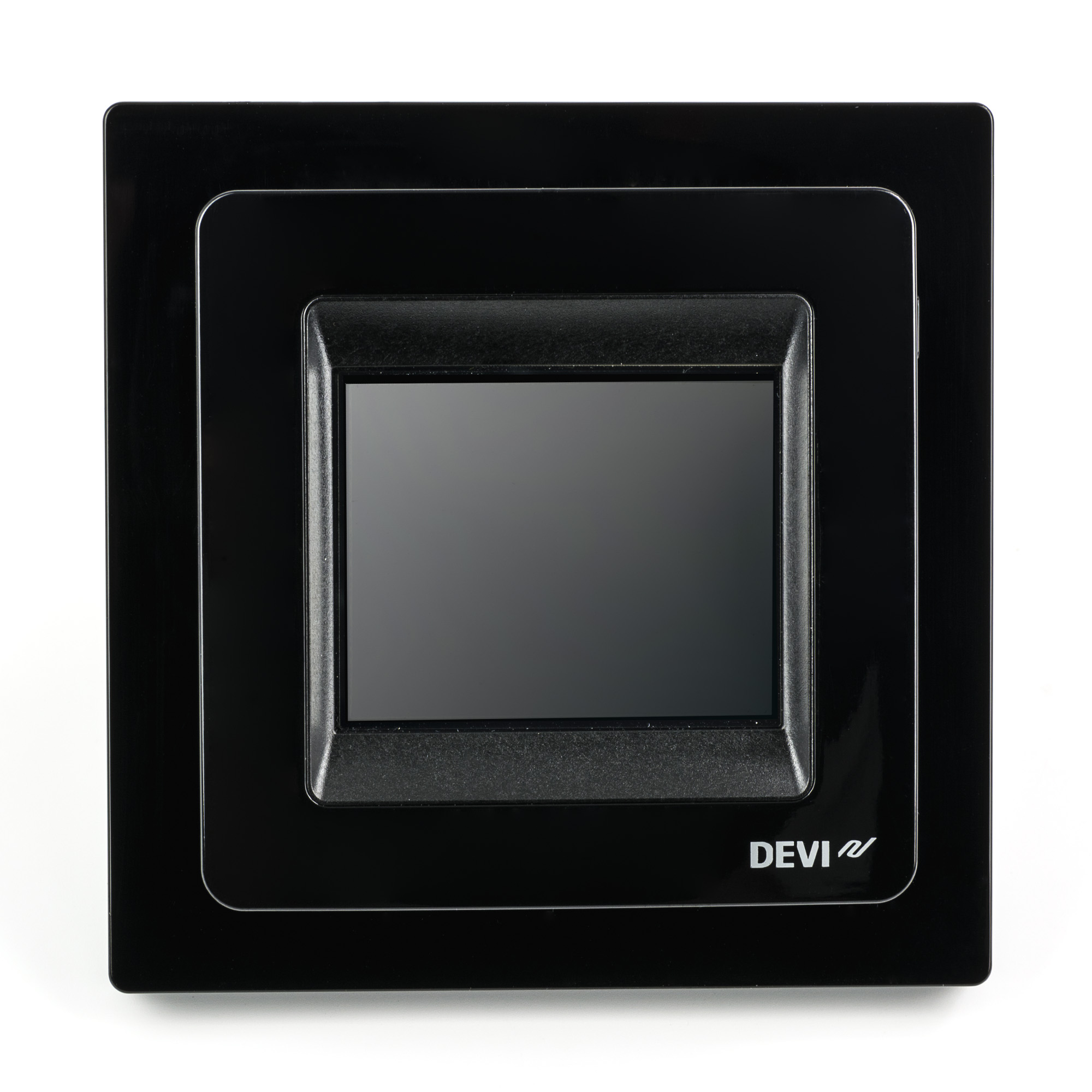 Termostat DEVIreg™ Touch Pure Black - Pekskärm, Rums- och Golvgivare