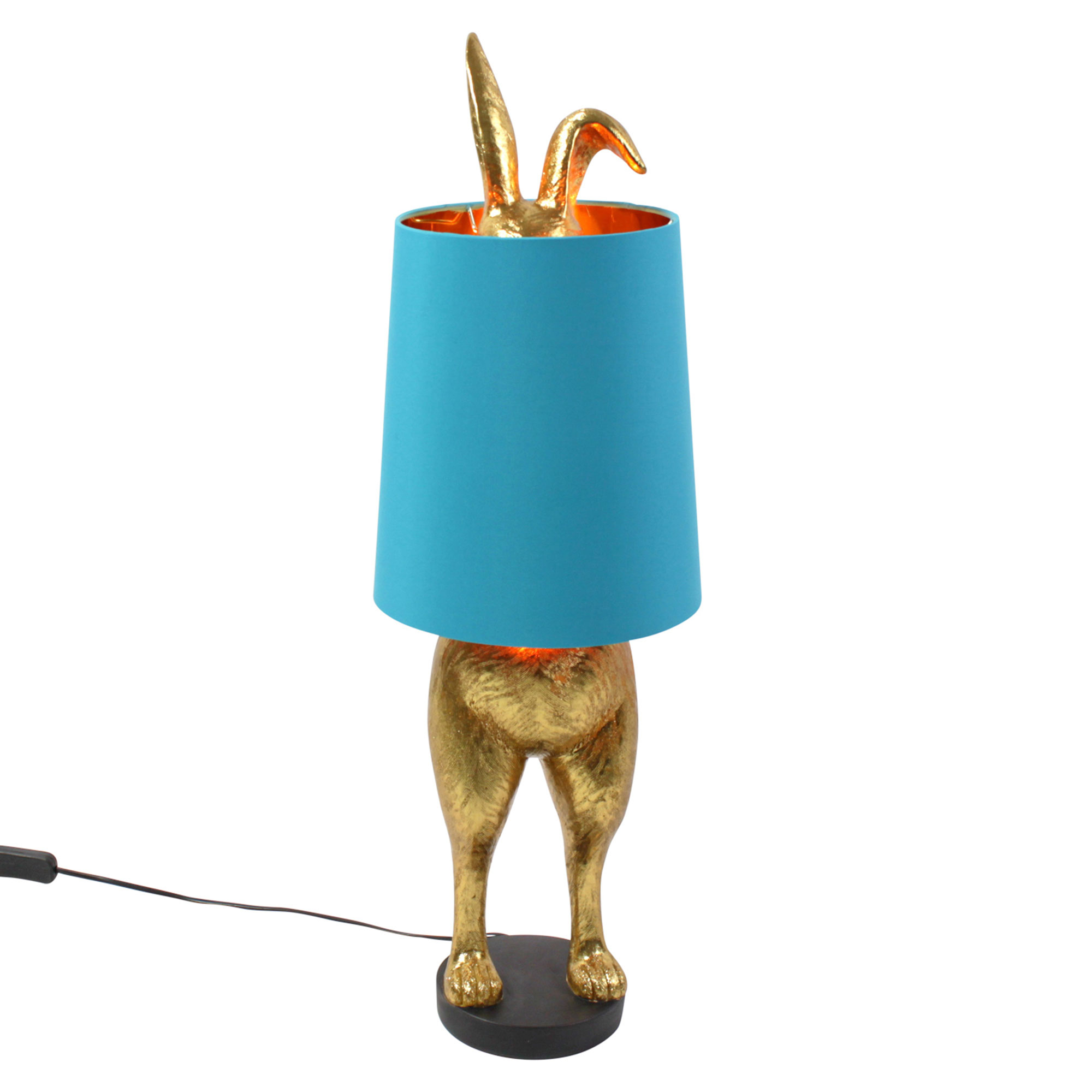 Werner Voss Bordslampa Hiding Bunny® Turkos, Guld | Hill Ceramic®
