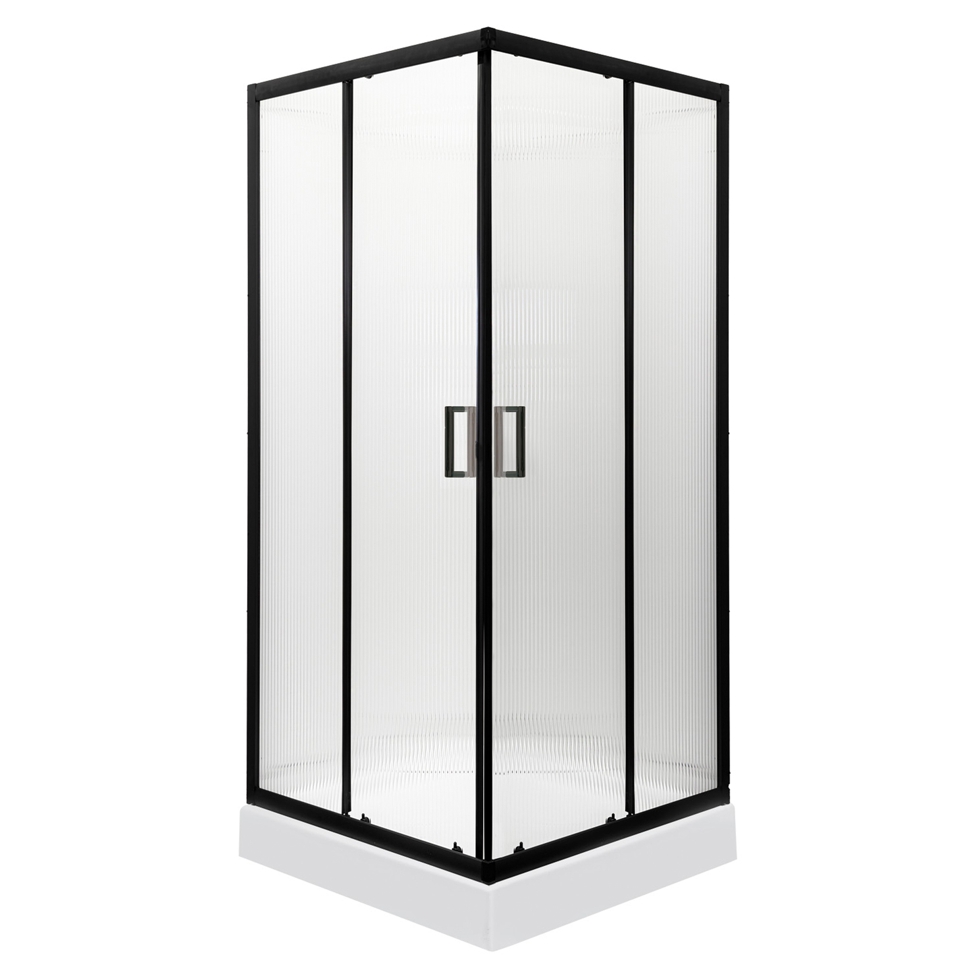 Duschhörn med Duschkar Sirocco 80x80 cm Kvadratisk Svart Matt