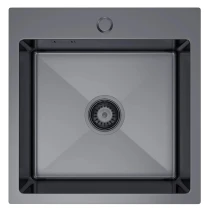 Rostfritt Stål Diskho Lorvaux Grafit Matt 46x45 cm med Vattenlås