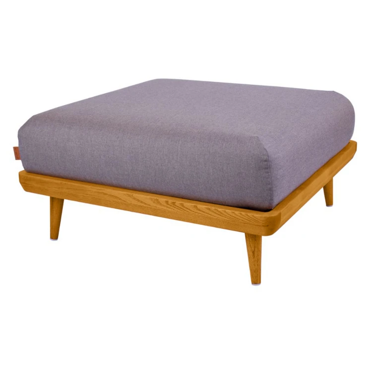 Loungeset Ravensby med Trädgårdsstol, Trädgårdsfotpall & Kudde Grå, Trä