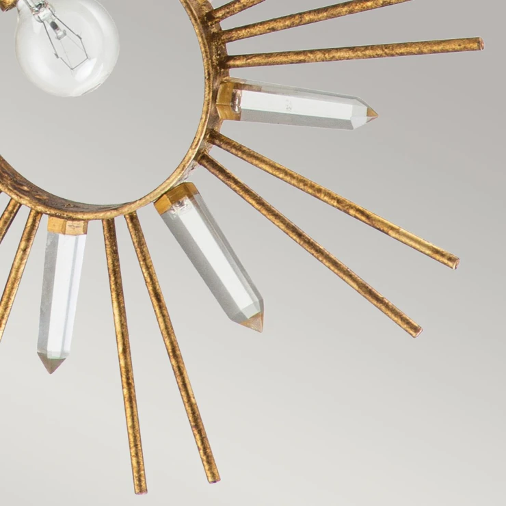 Gilded Nola Hängande Lampa Sun King Guld | Hill Ceramic®