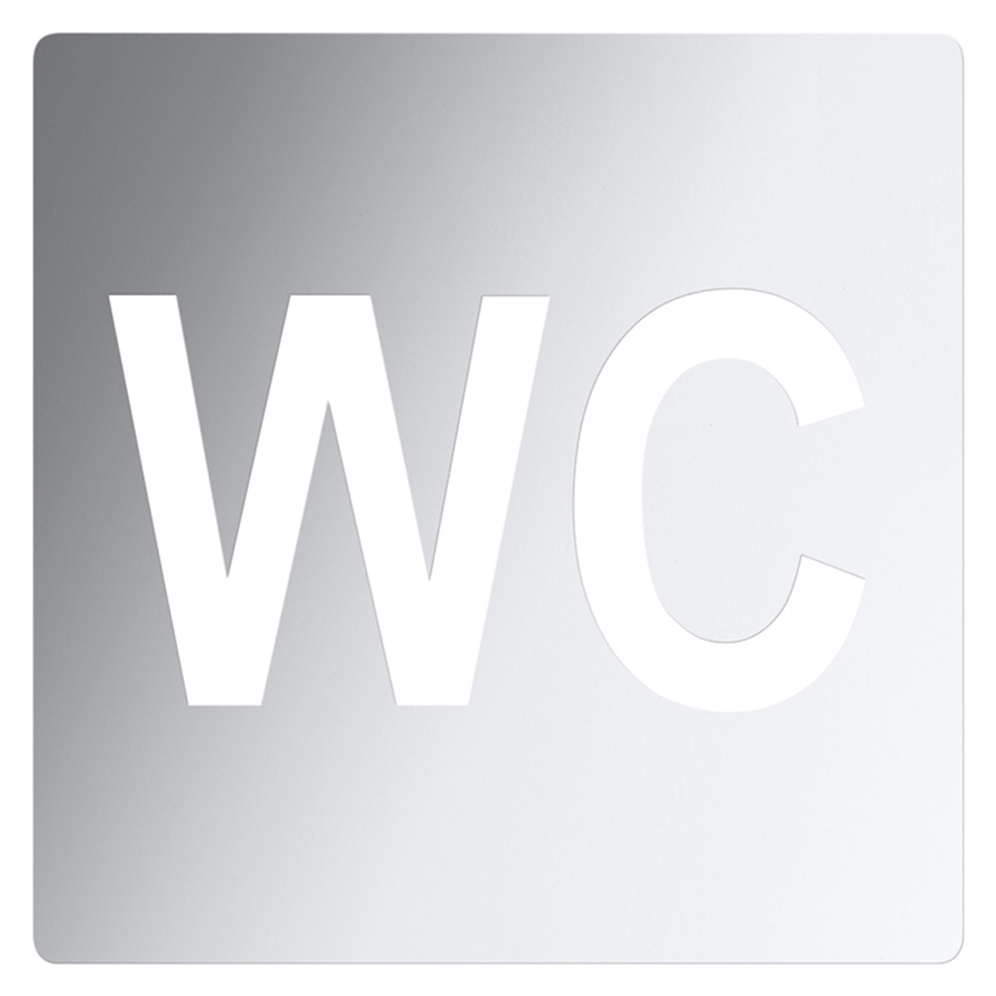 WC Piktogram 12x12 cm Krom Blank | Hill Ceramic®