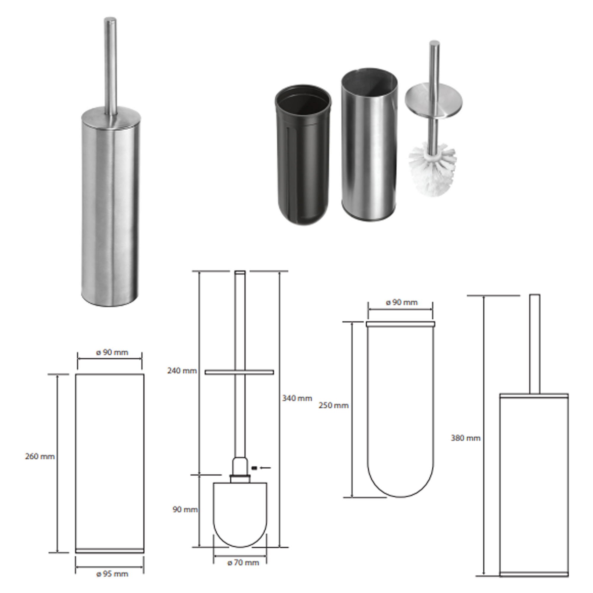 Tandborsthållare Ophelie Krom-Vit Blank | Hill Ceramic®
