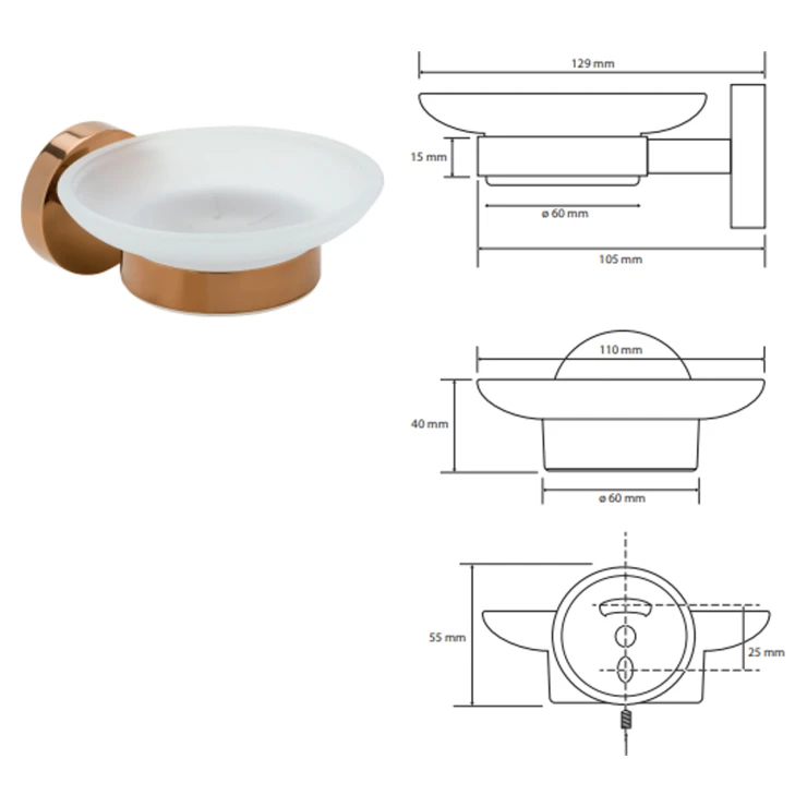 Tvålkopp Salina Guld Koppar Blank | Hill Ceramic®