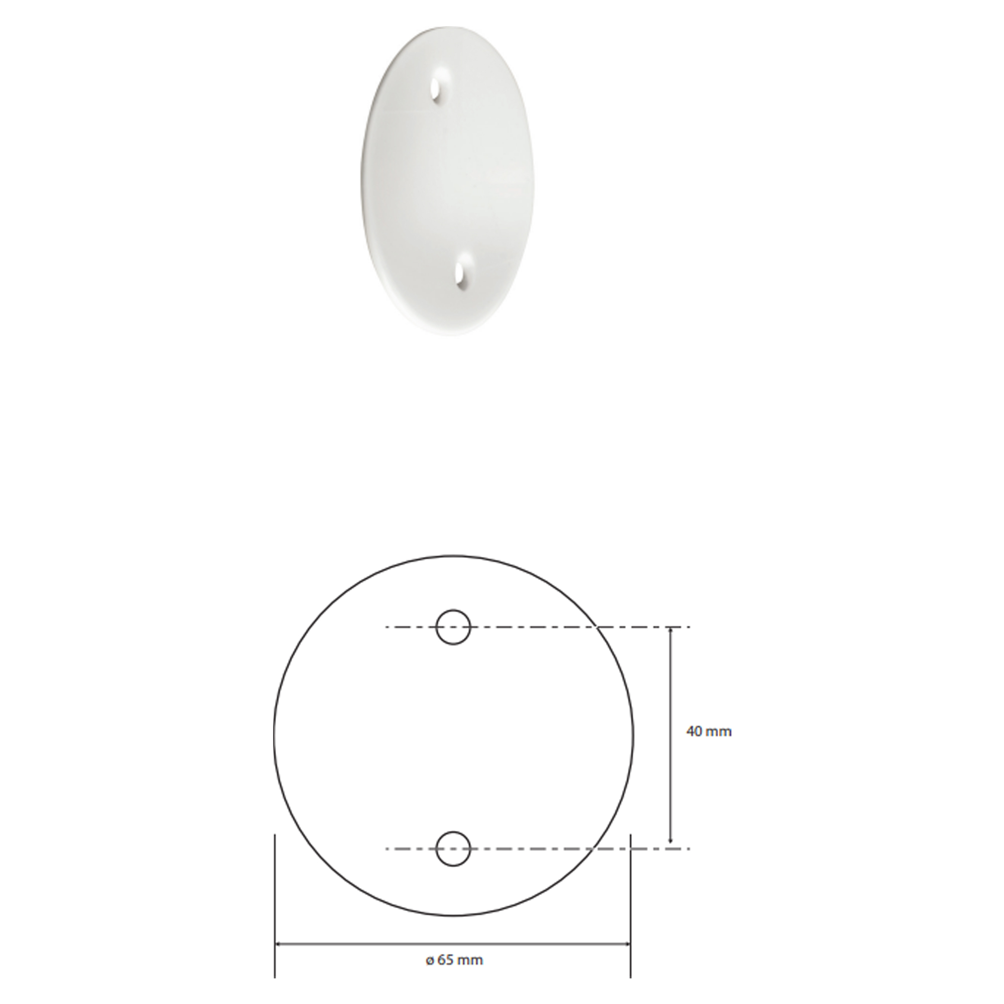 Väggplatta för Piktogram 8x8 cm Krom Blank Rund | Hill Ceramic®