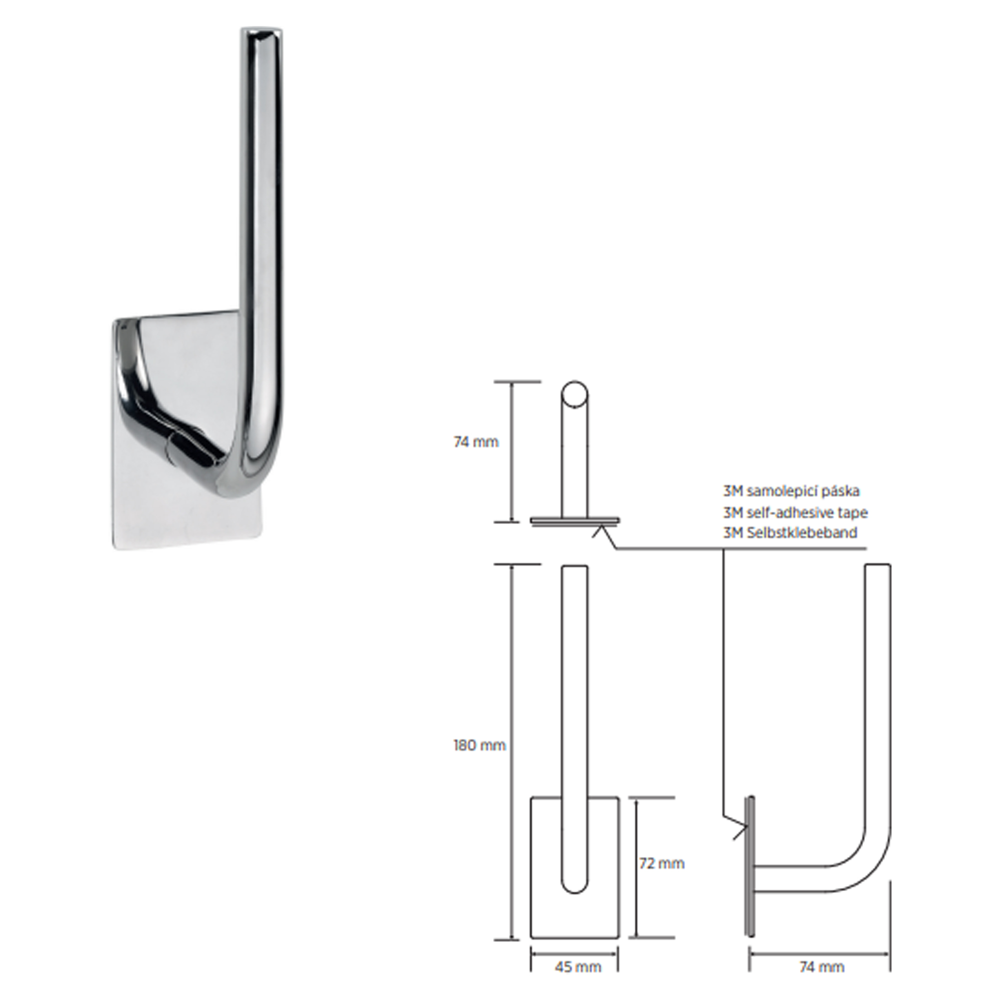 Toalettpappershållare för Reservrullar Civio Krom Blank
