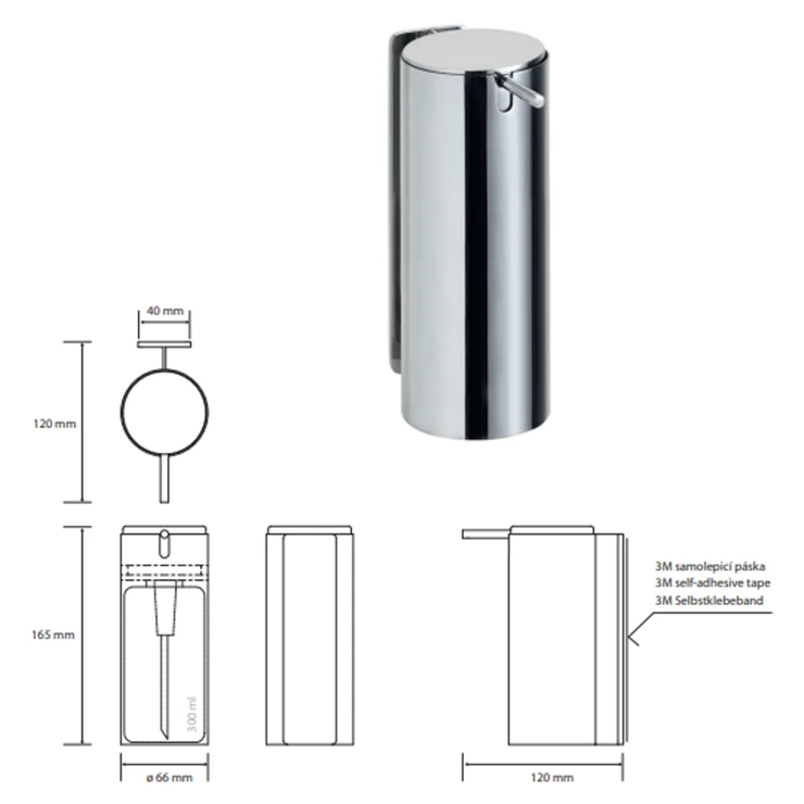 Tvålpump Civio Krom Blank 300 ml | Hill Ceramic®