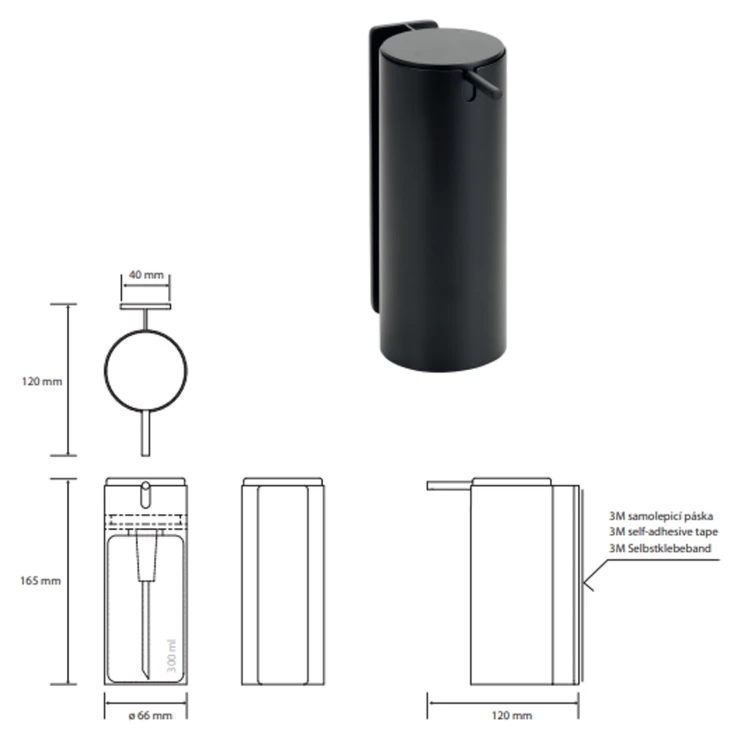 Tvålpump Civio Svart Matt 300 ml | Hill Ceramic®