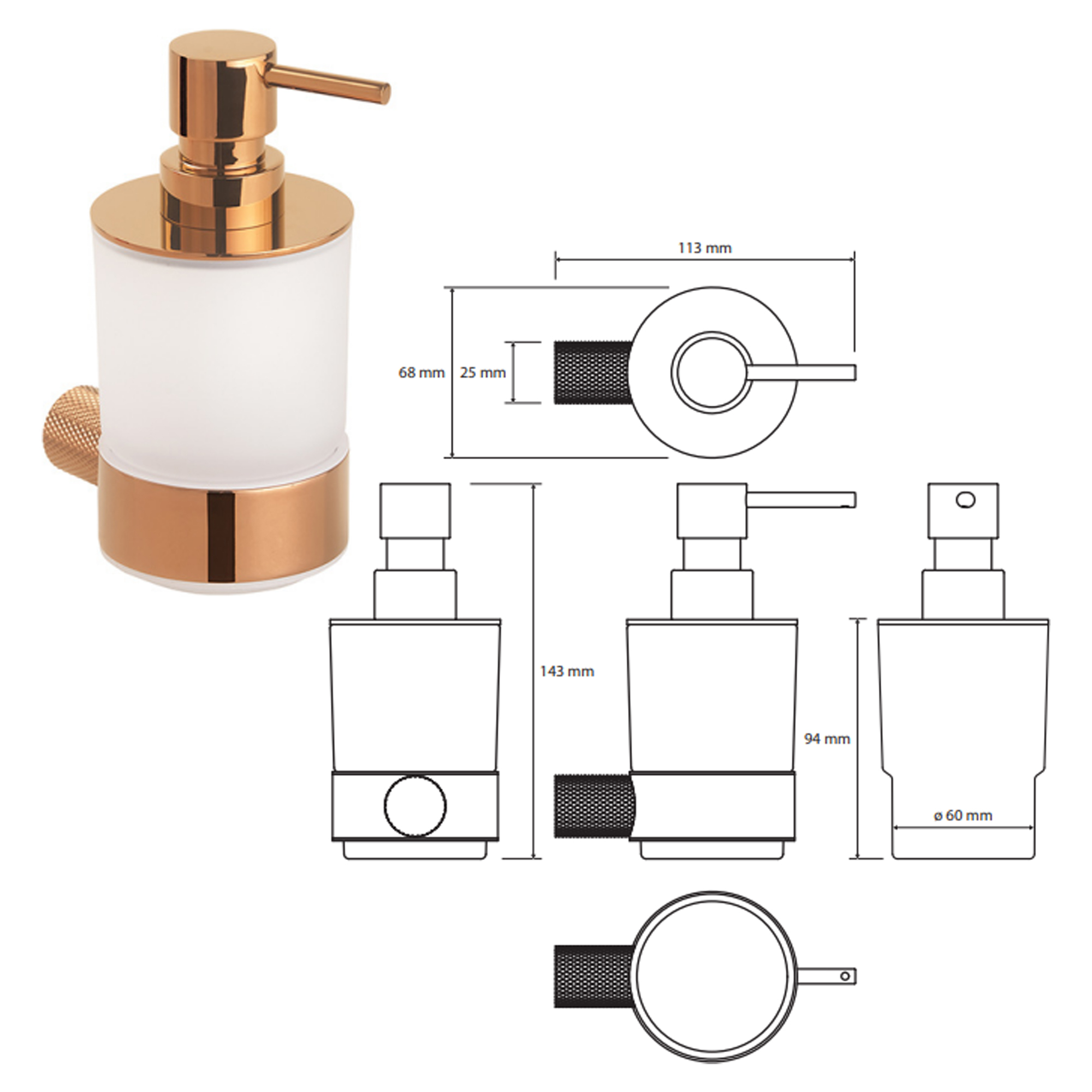 Tvålpump Charon Koppar Matt | Hill Ceramic®