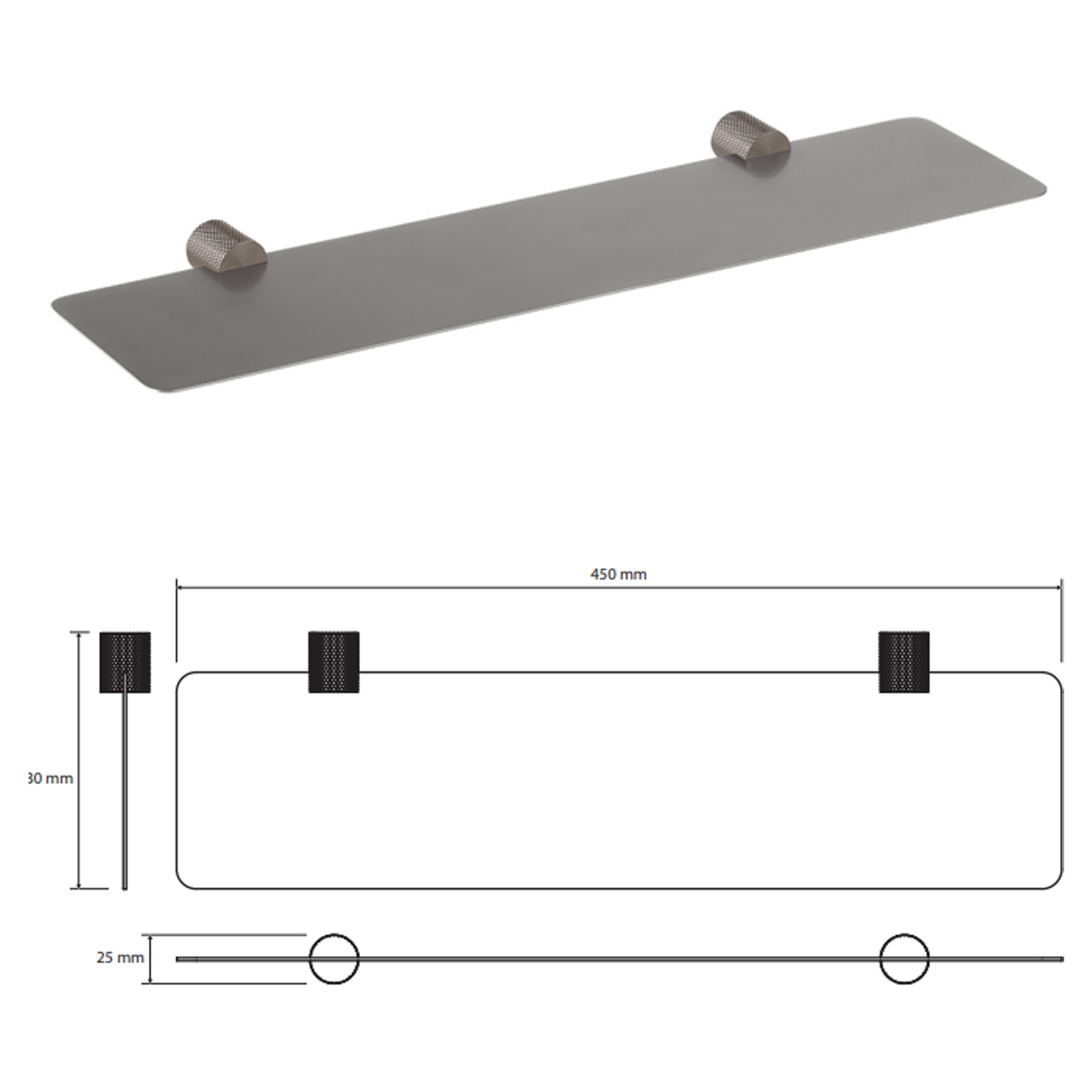 Badrumshylla Charon Grafit Matt | Hill Ceramic®