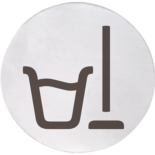 Städutrymme Piktogram 8x8 cm Krom Matt Rund | Hill Ceramic®